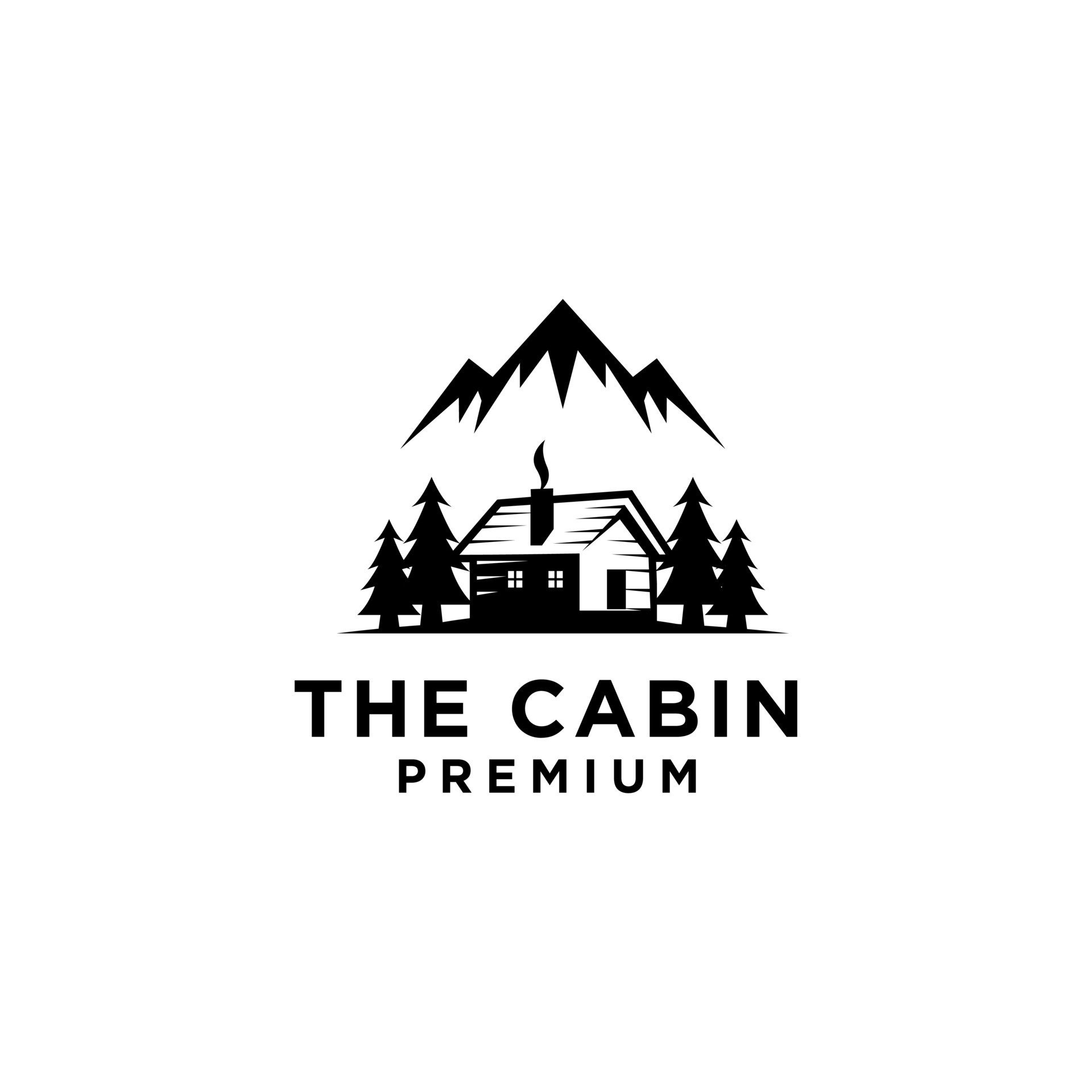 premium wooden cabin and pine forest mountain 3329841 Vector Art at ...