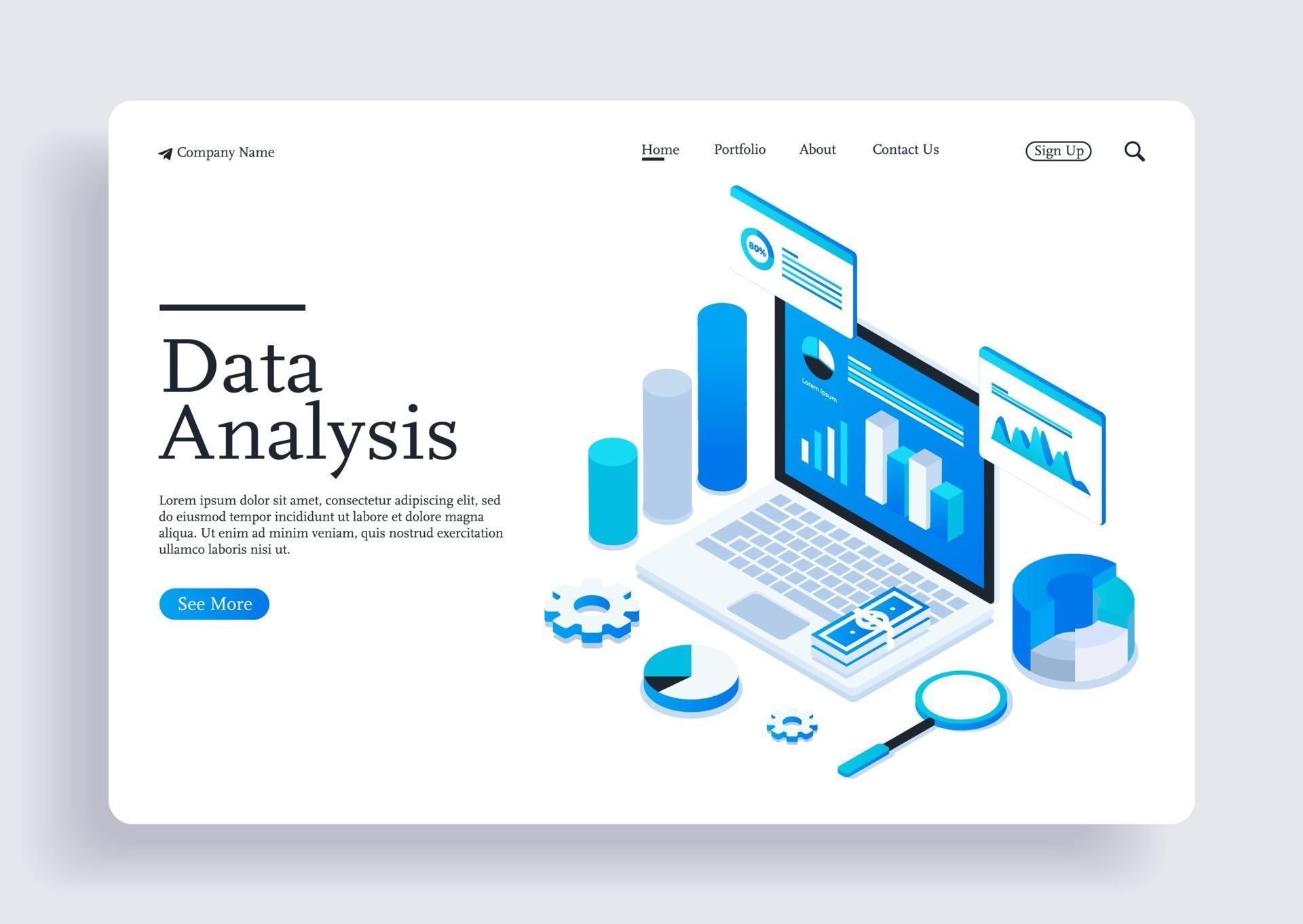 Modern flat design isometric concept of data analysis 3331564 Vector ...