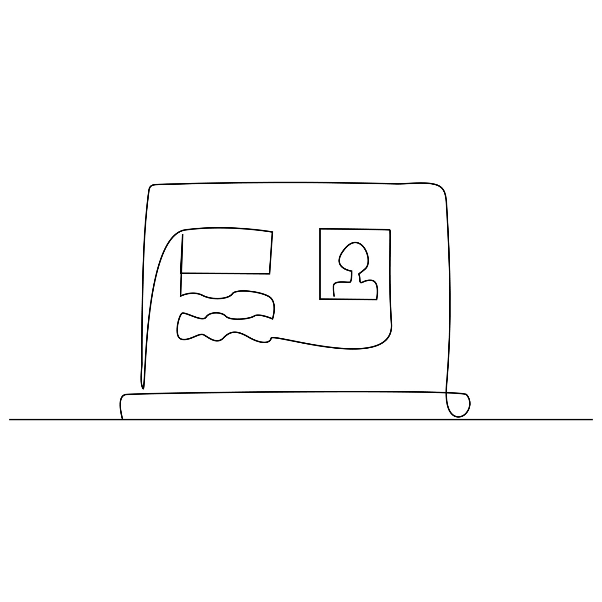 laptop computer continuous line 3333477 Vector Art at Vecteezy