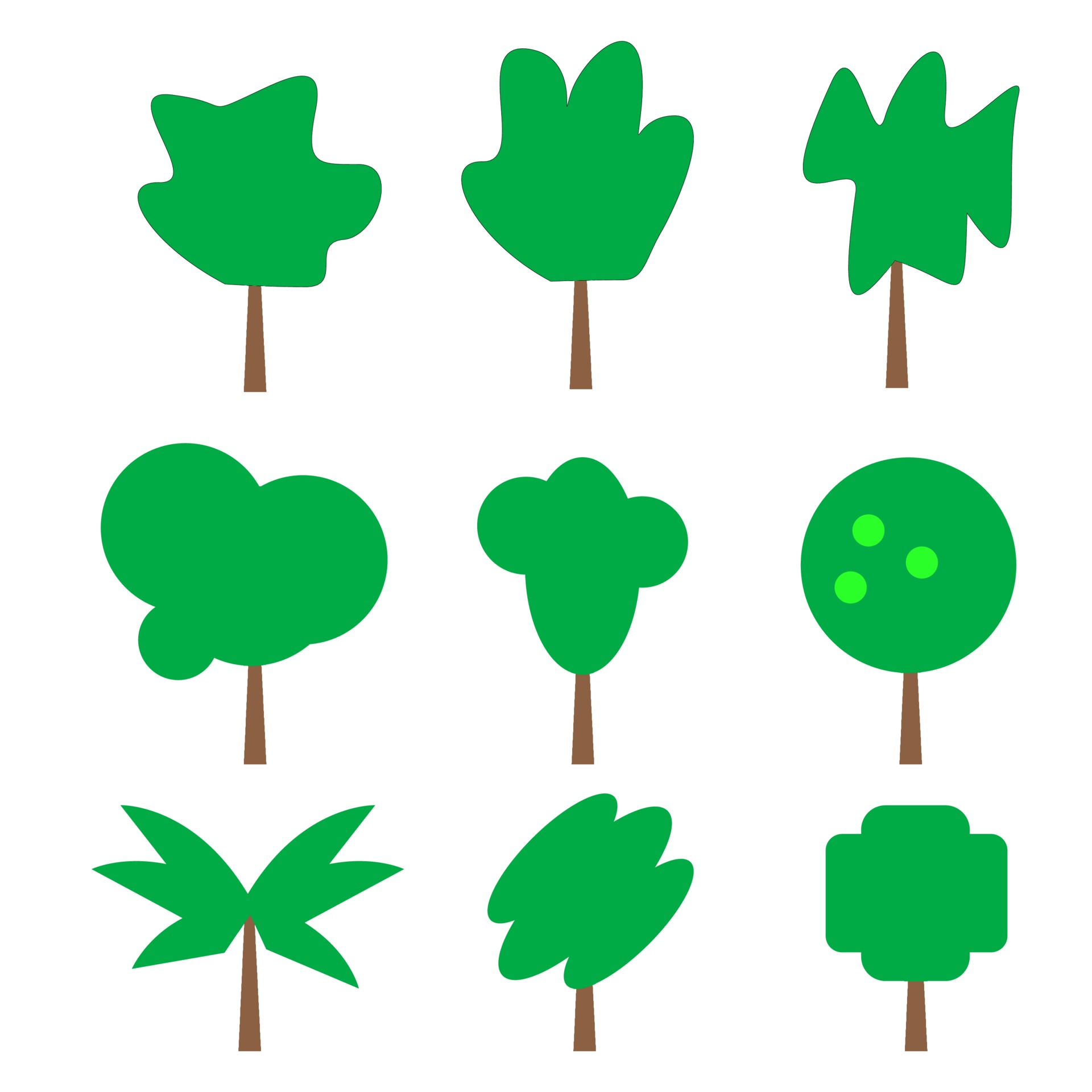 Green tree icon set flat illustration 3333601 Vector Art at Vecteezy