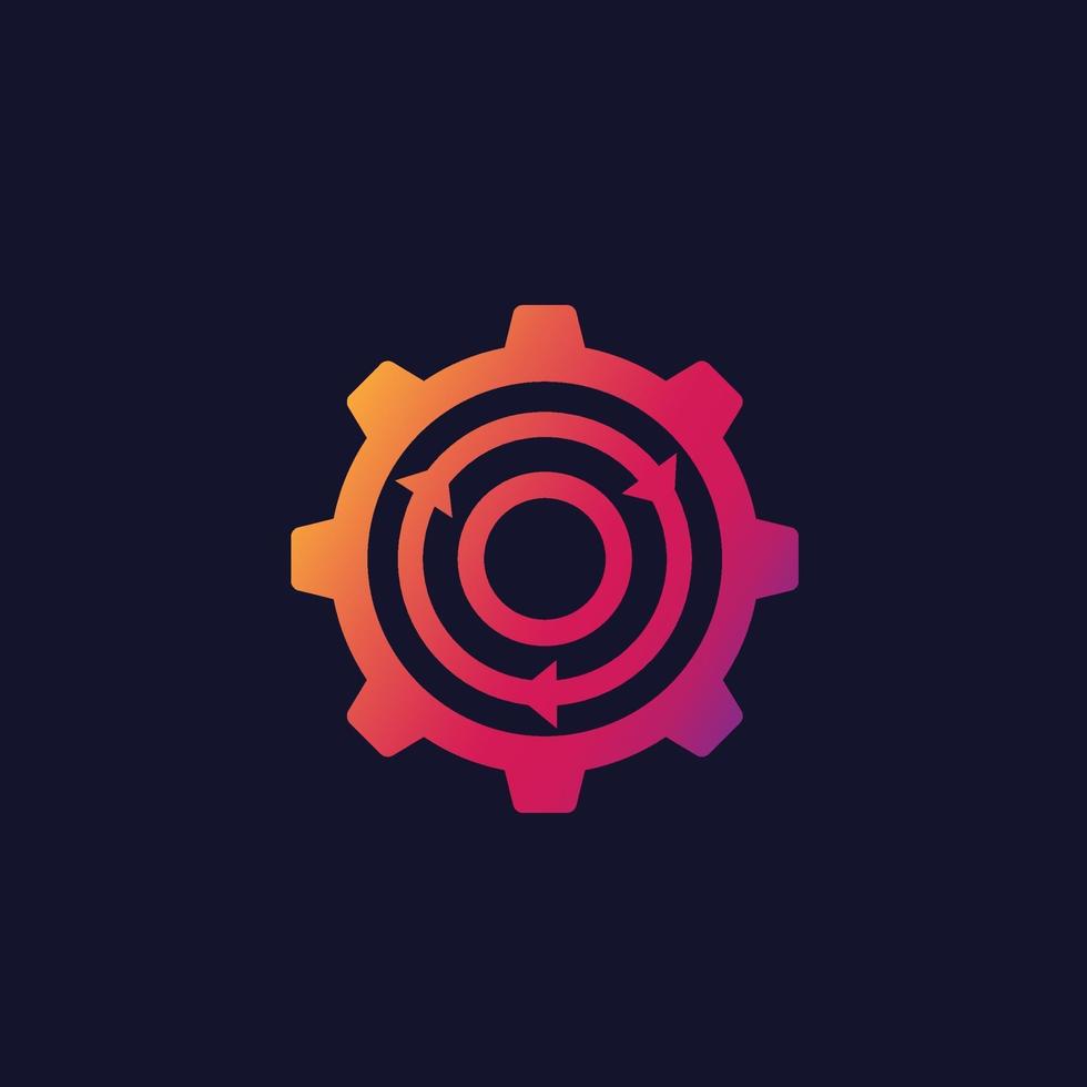 Integration icon, gear and arrow with gradient 3337529 Vector Art at ...