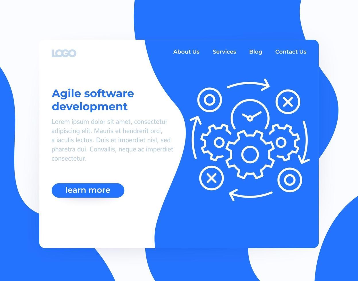 Agile Software Development Website Template Vector 3337567 Vector Art At Vecteezy