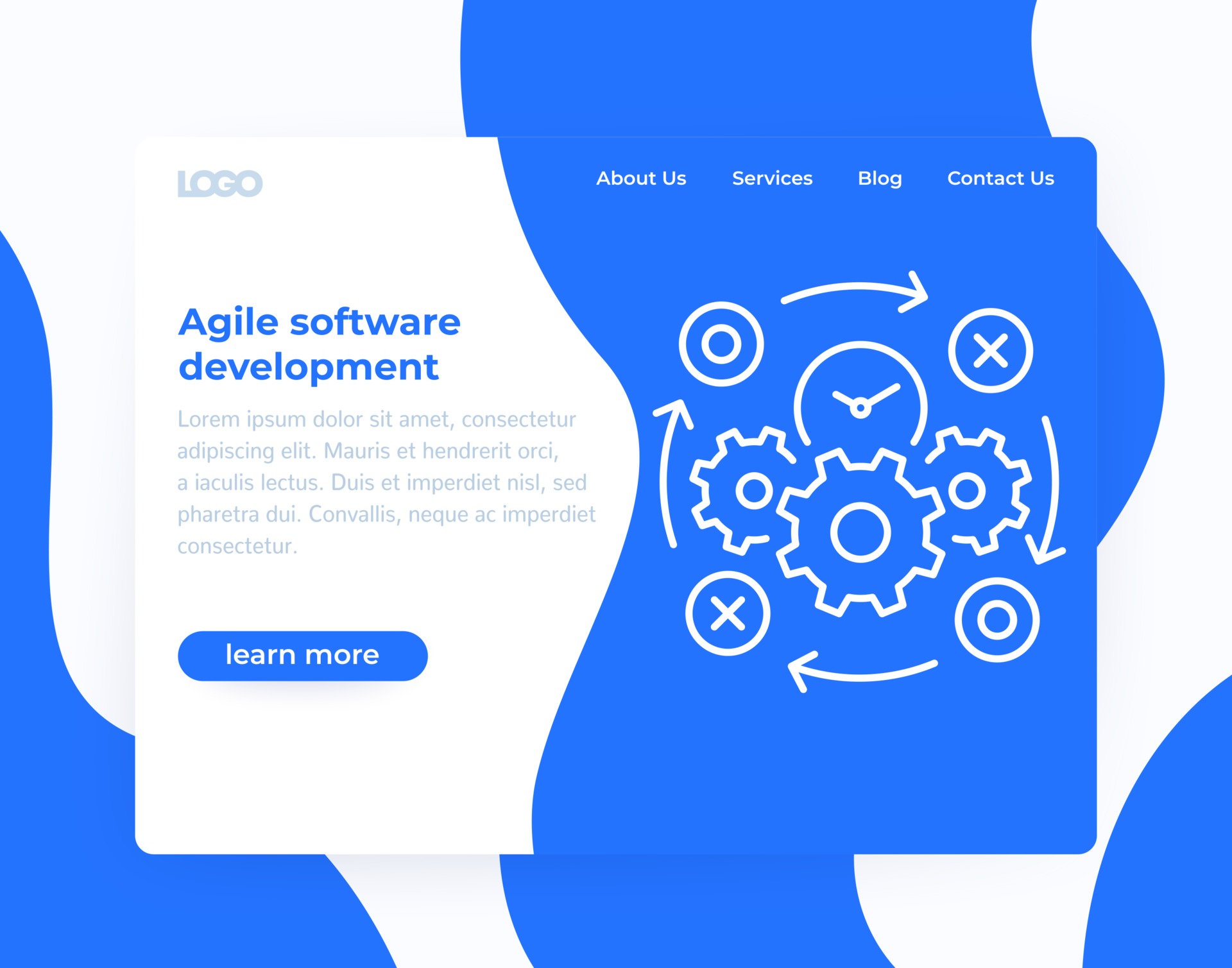 Agile software development, website template, vector 3337567 Vector Art ...