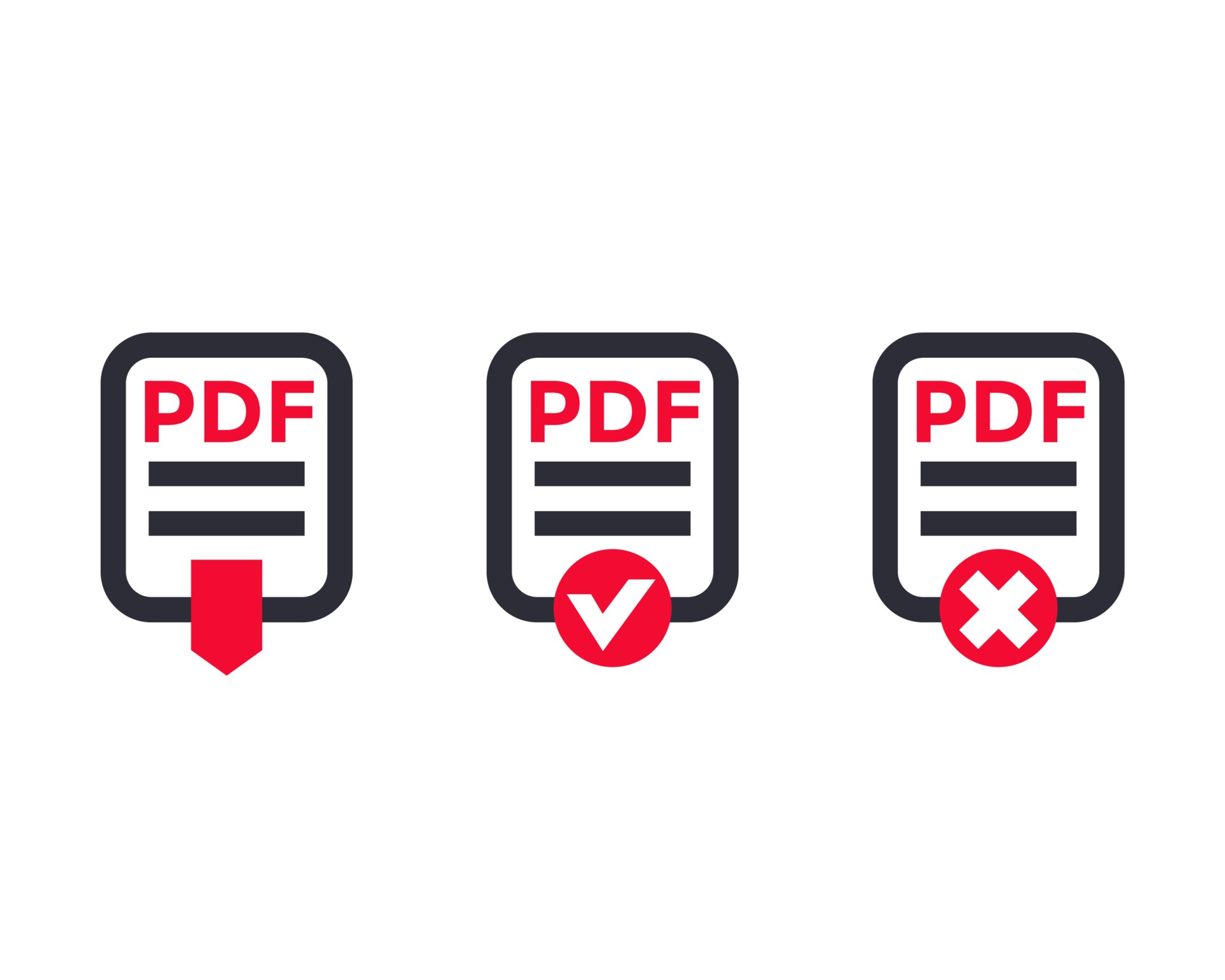 PDF file icons on white 3337689 Vector Art at Vecteezy