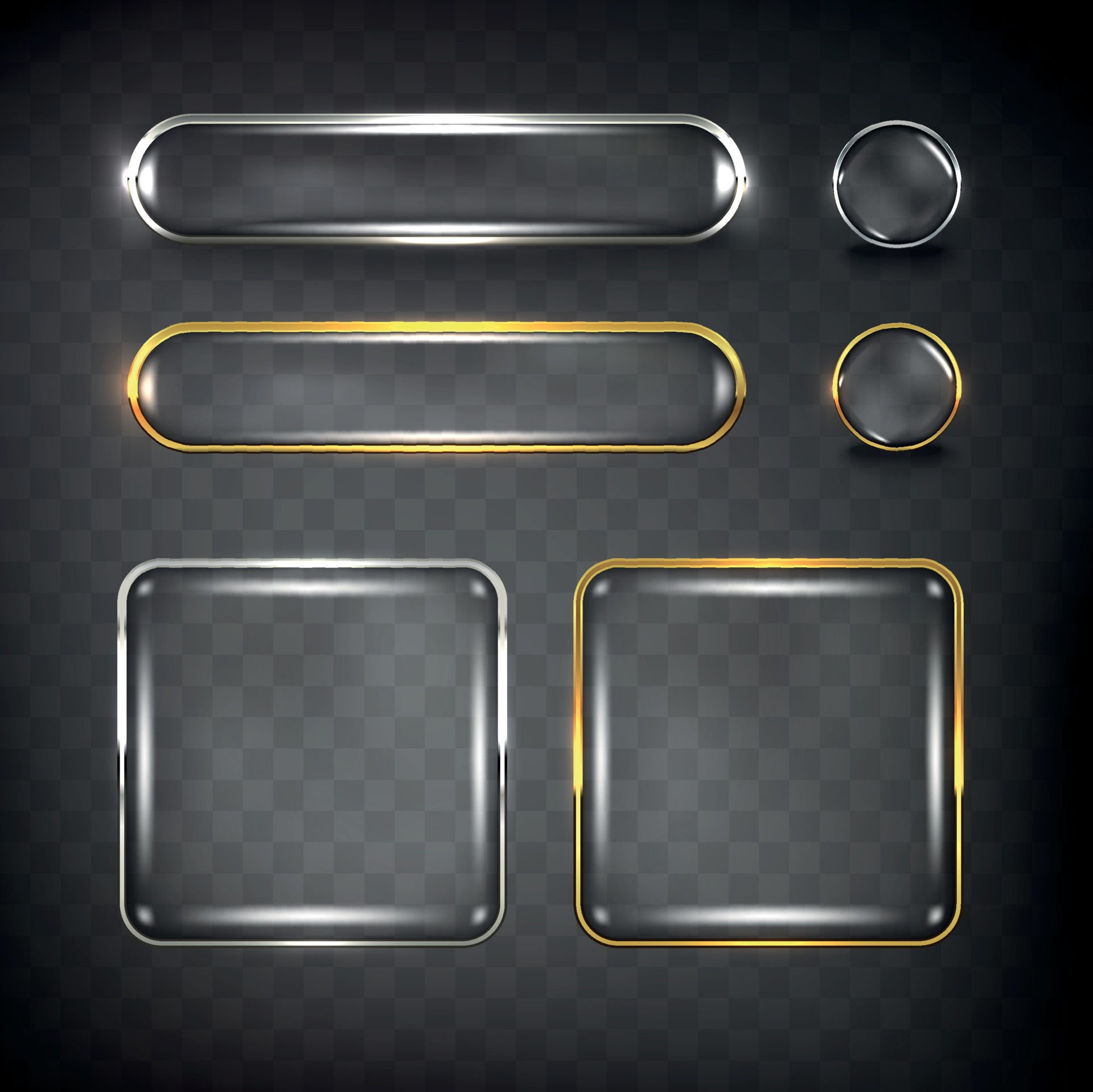 Metallic button set for web on dark background 3342670 Vector Art at ...