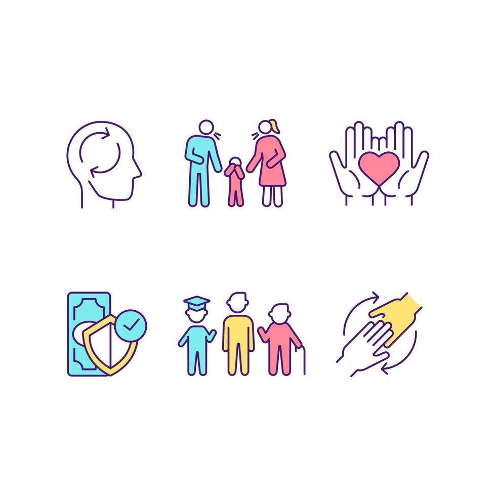 etapas de madurez conjunto de iconos de colores rgb 3345128 Vector en Vecteezy