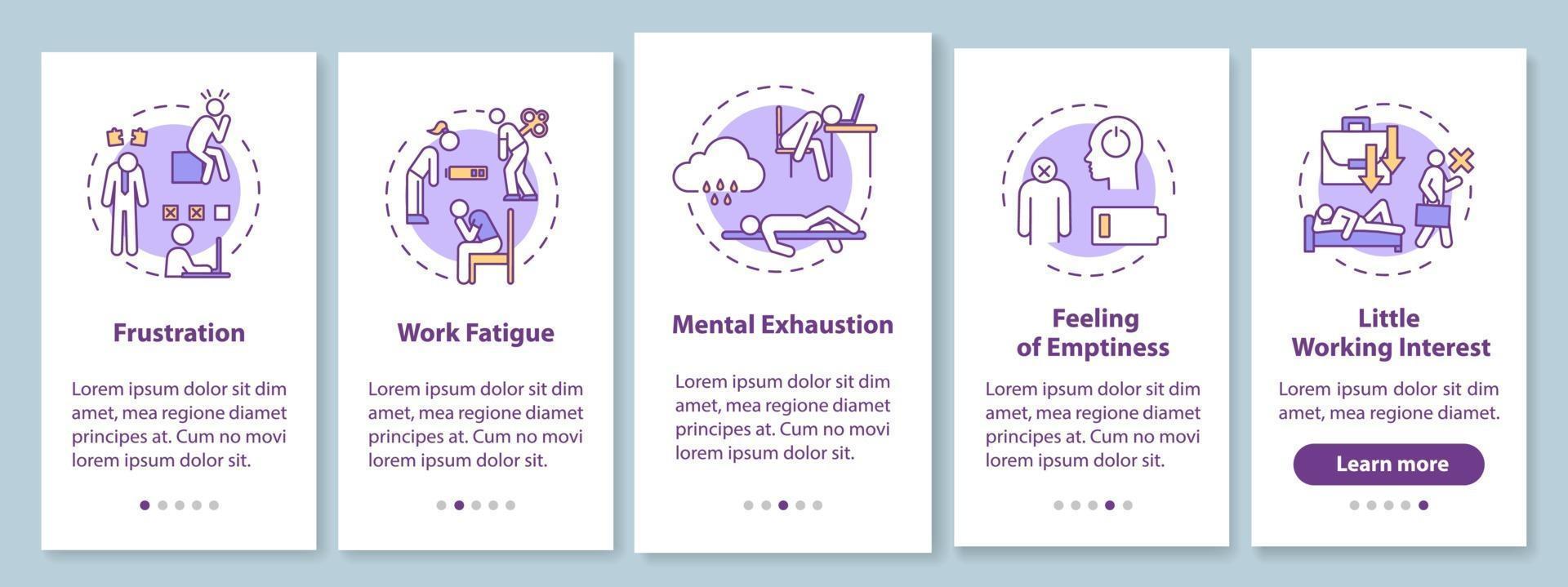 Burnout Onboarding Mobile App Page Screen With Concepts 3345615 Vector