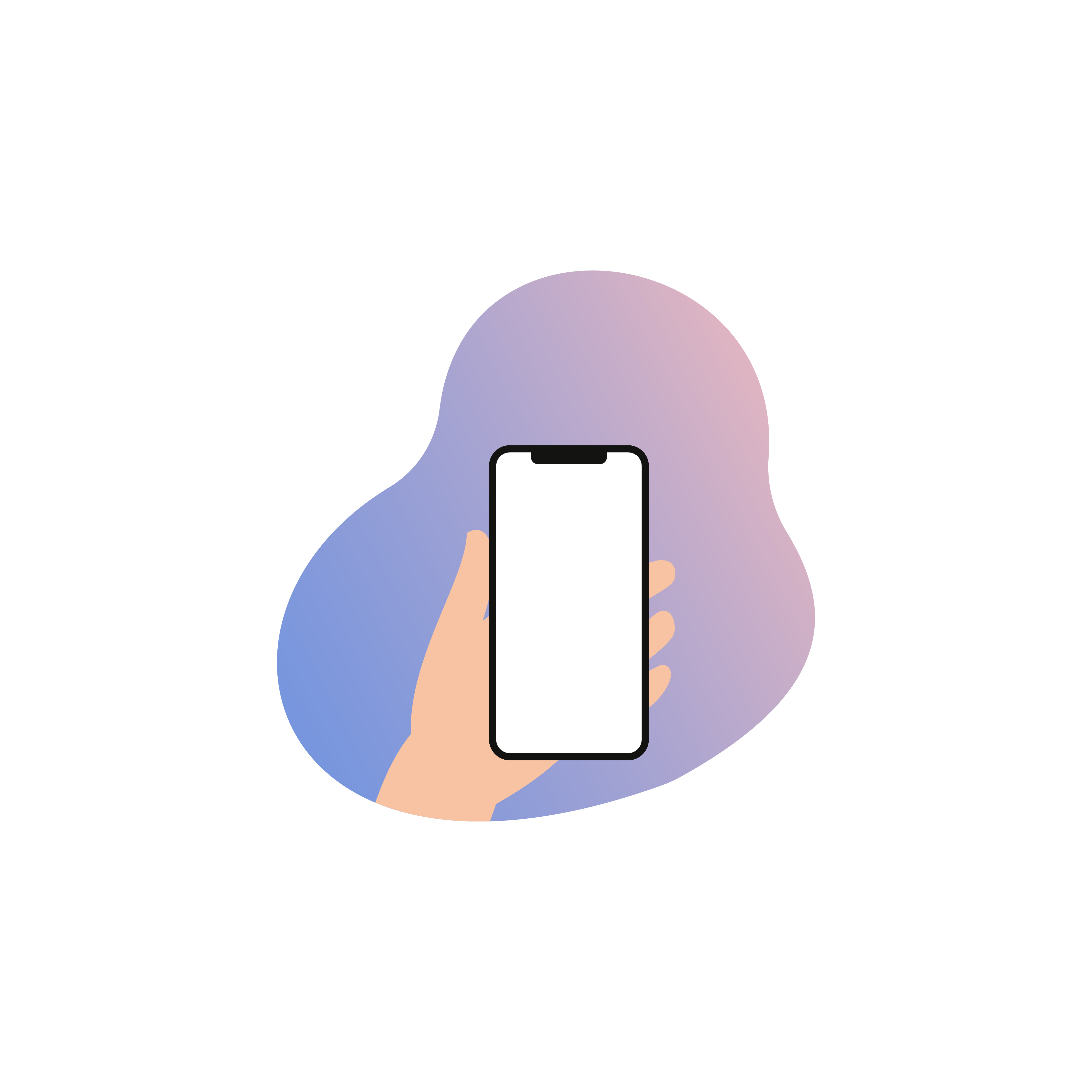 Flat Design Hand Holding Smartphone Vector Illustration 3346522