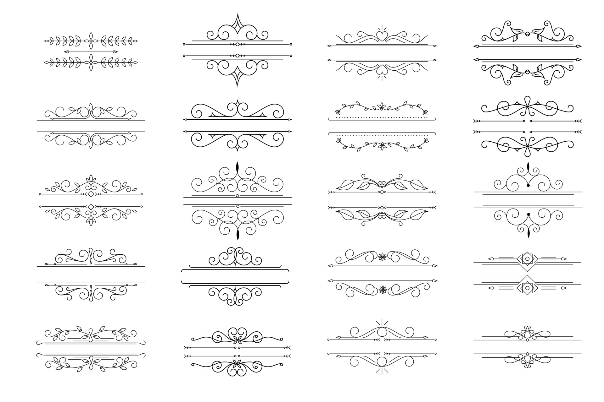 Ornate frames and scroll elements. 3348137 Vector Art at Vecteezy