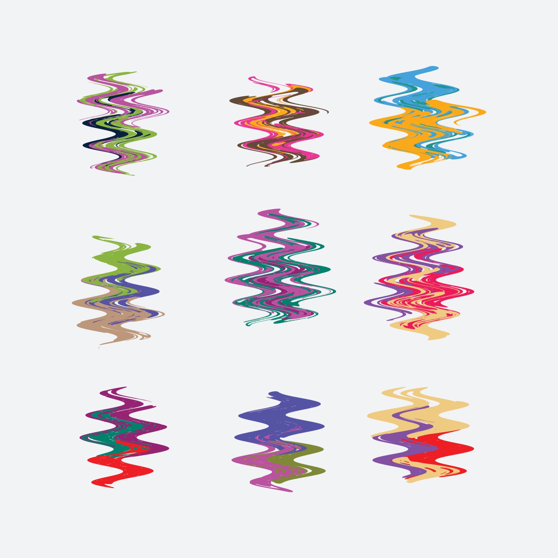 Abstract swirl wave set 3348227 Vector Art at Vecteezy