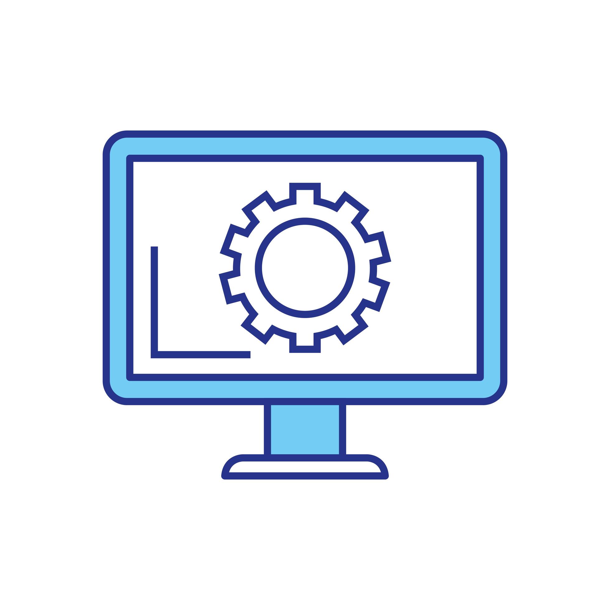 Isolated gear inside computer vector design 3350155 Vector Art at Vecteezy