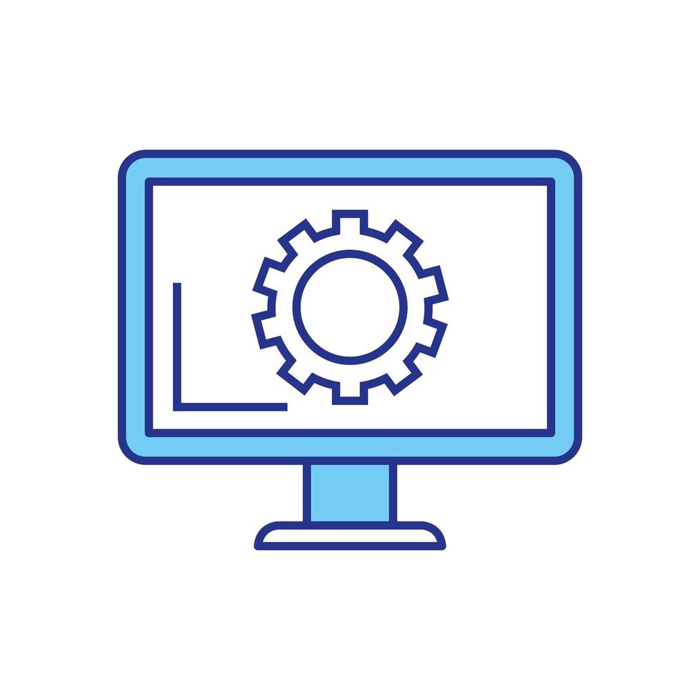 Isolated gear inside computer vector design 3350155 Vector Art at Vecteezy