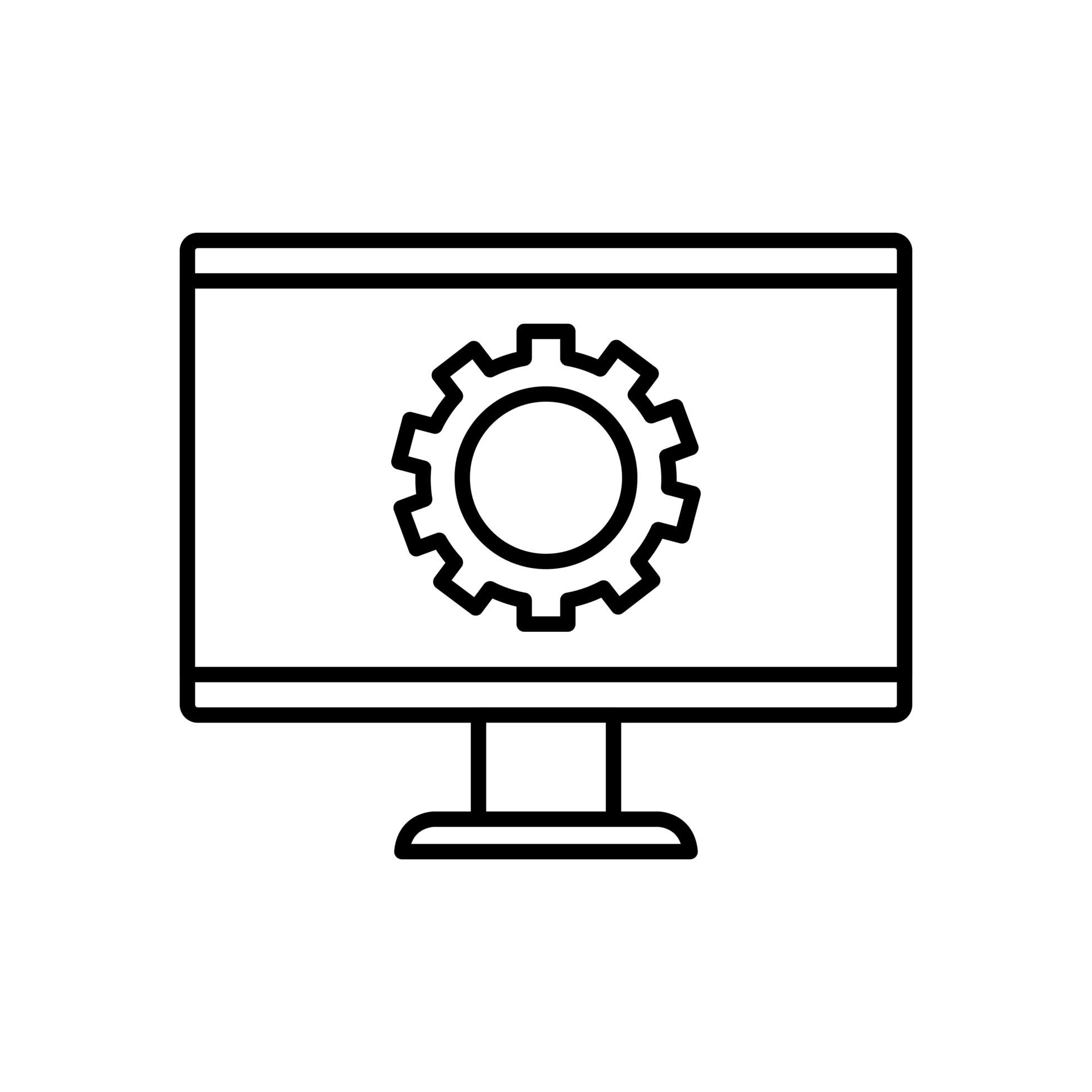 Isolated gear inside computer vector design 3350632 Vector Art at Vecteezy