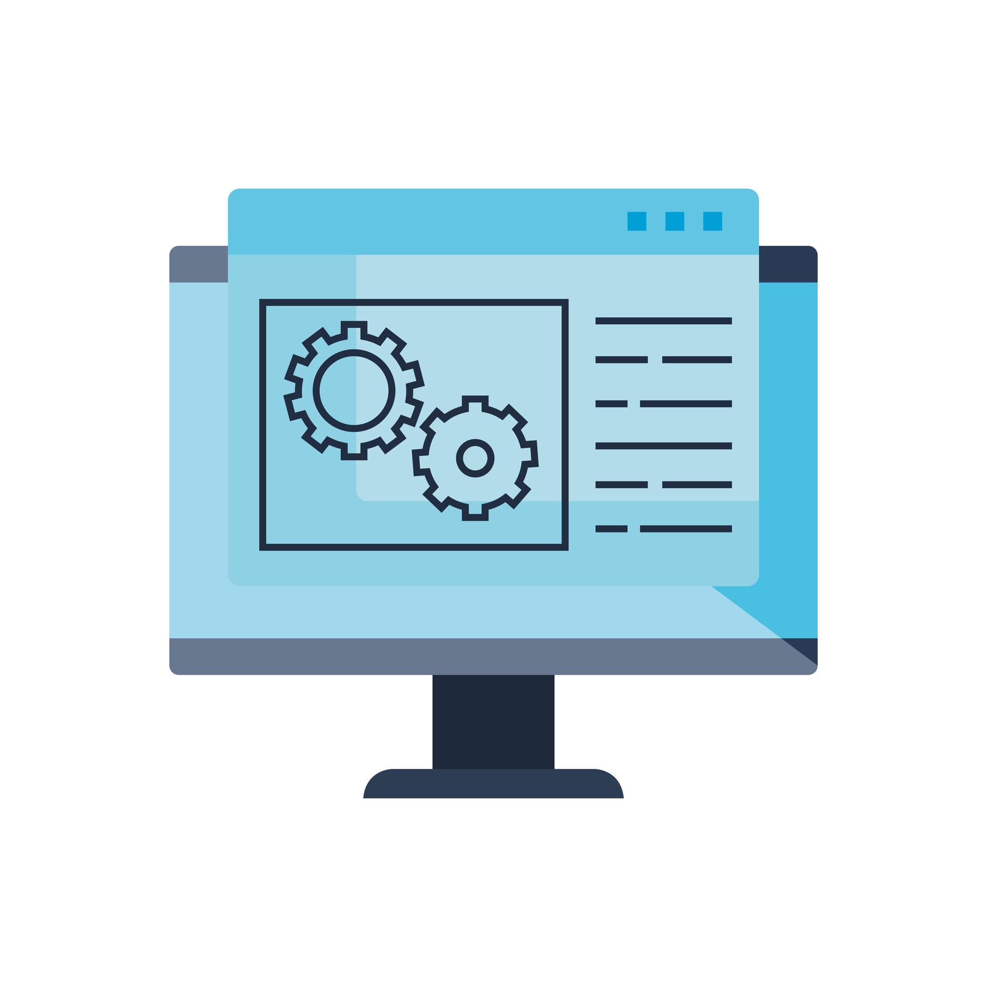 Isolated gear and computer vector design 3350811 Vector Art at Vecteezy