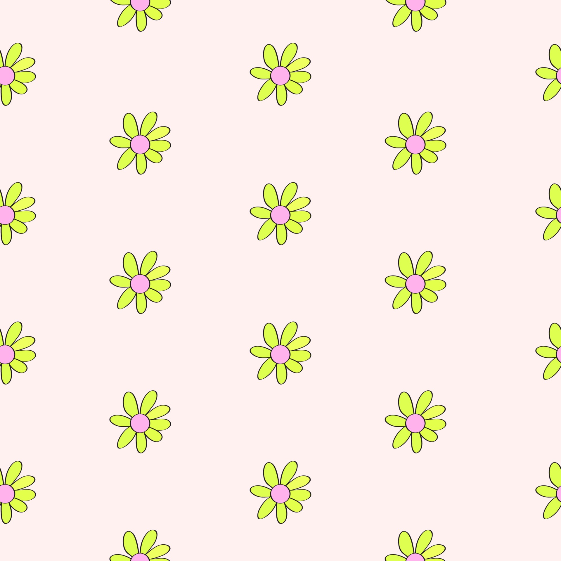 Simple Flower Seamless Pattern Background. Vector Illustration 3355193 ...