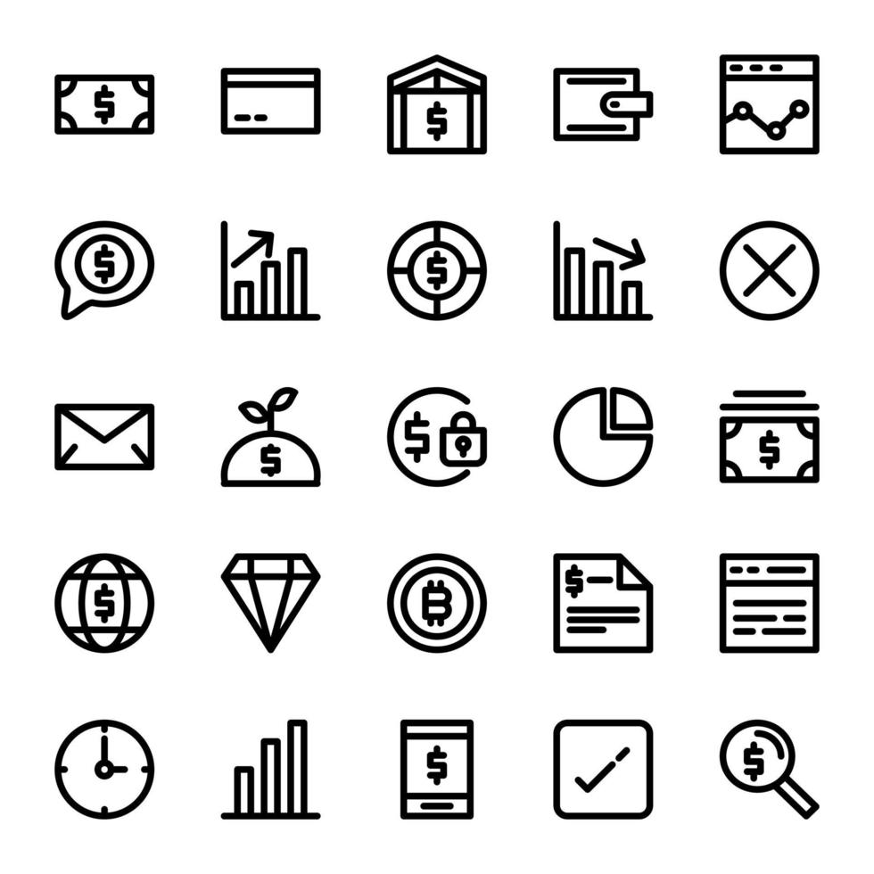 Finance Icon Pack with Line style 3361269 Vector Art at Vecteezy