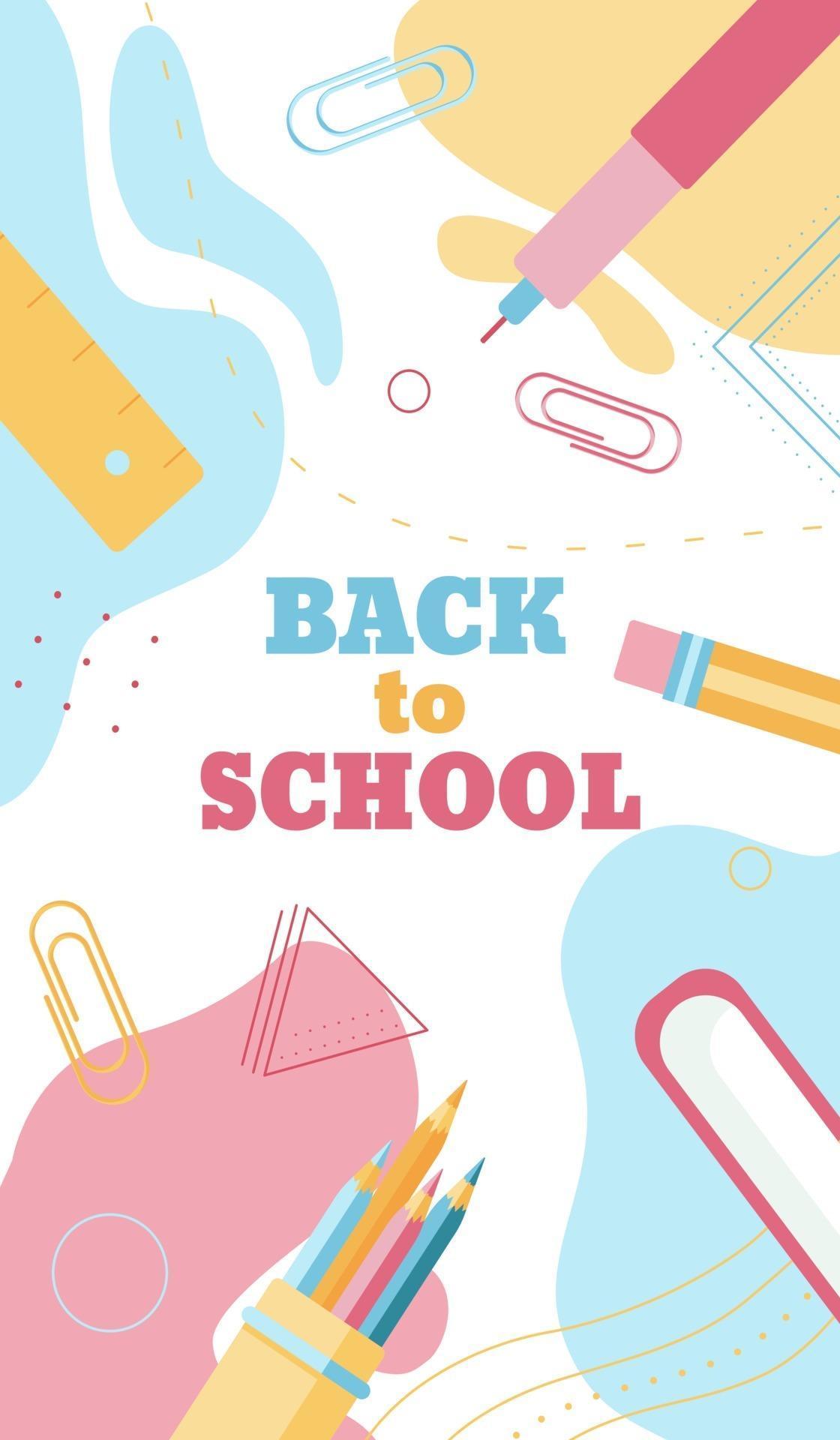 Back to school banners concept in pastel flat style 3362034 Vector Art ...