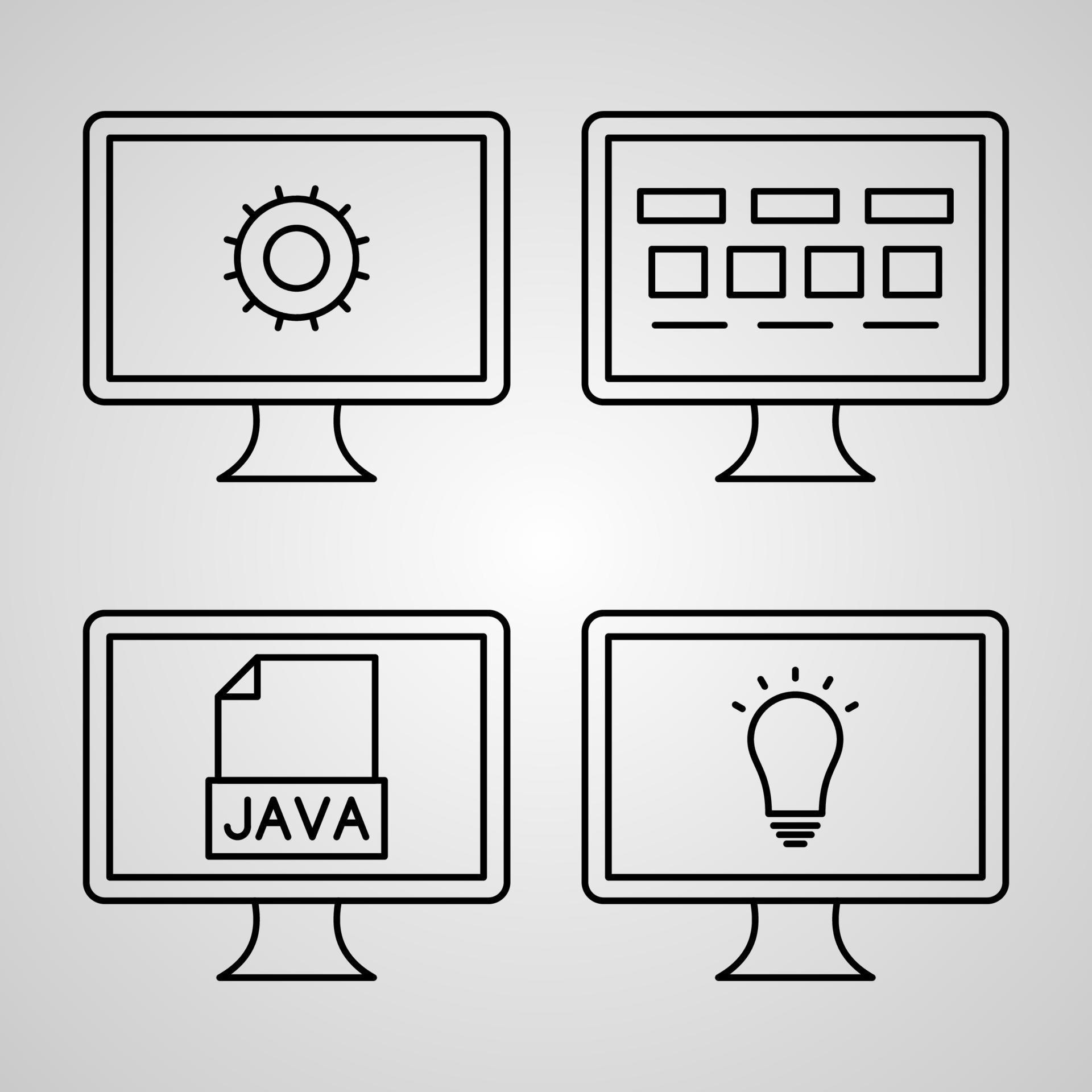 Computer Programming Symbol Collection On White background 3364268 ...