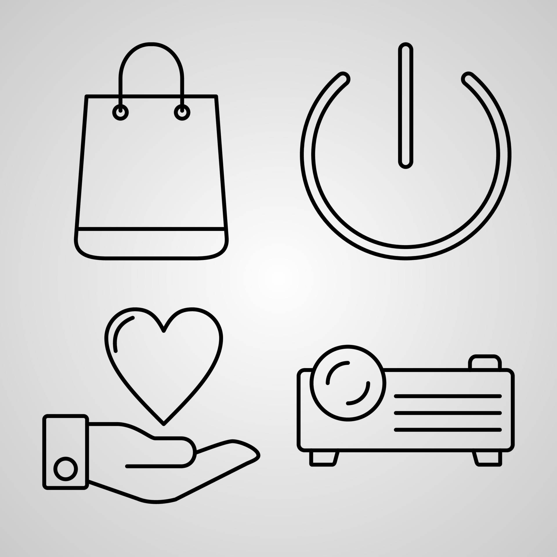 Simple Icon Set of Multimedia Related Line Icons 3364356 Vector Art at ...