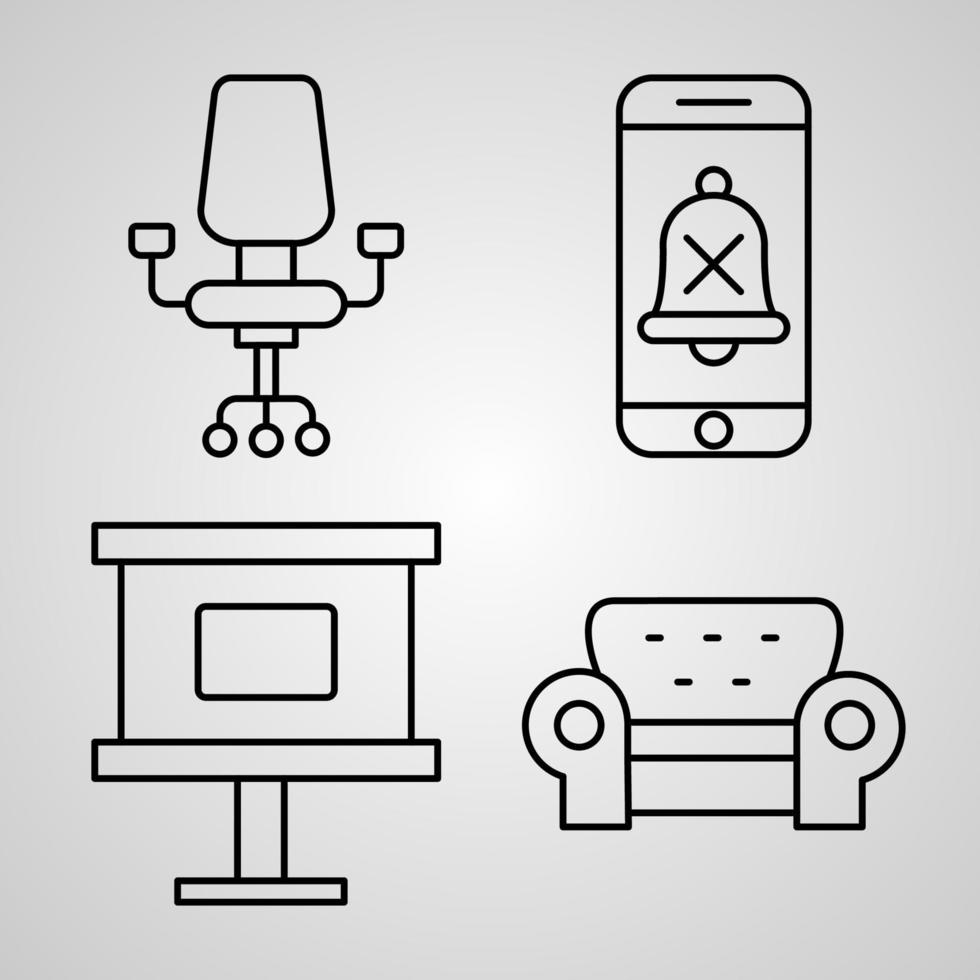 Set of Library Icons Vector Illustration Isolated on White Background ...