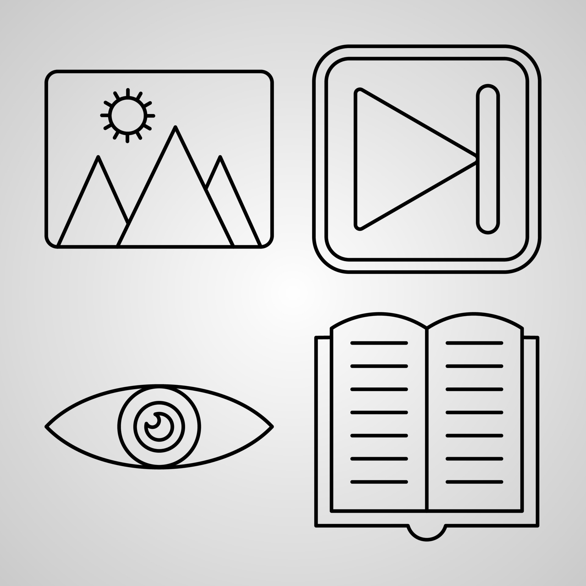 Simple Icon Set of Basic Elements Related Line Icons 3364415 Vector Art ...