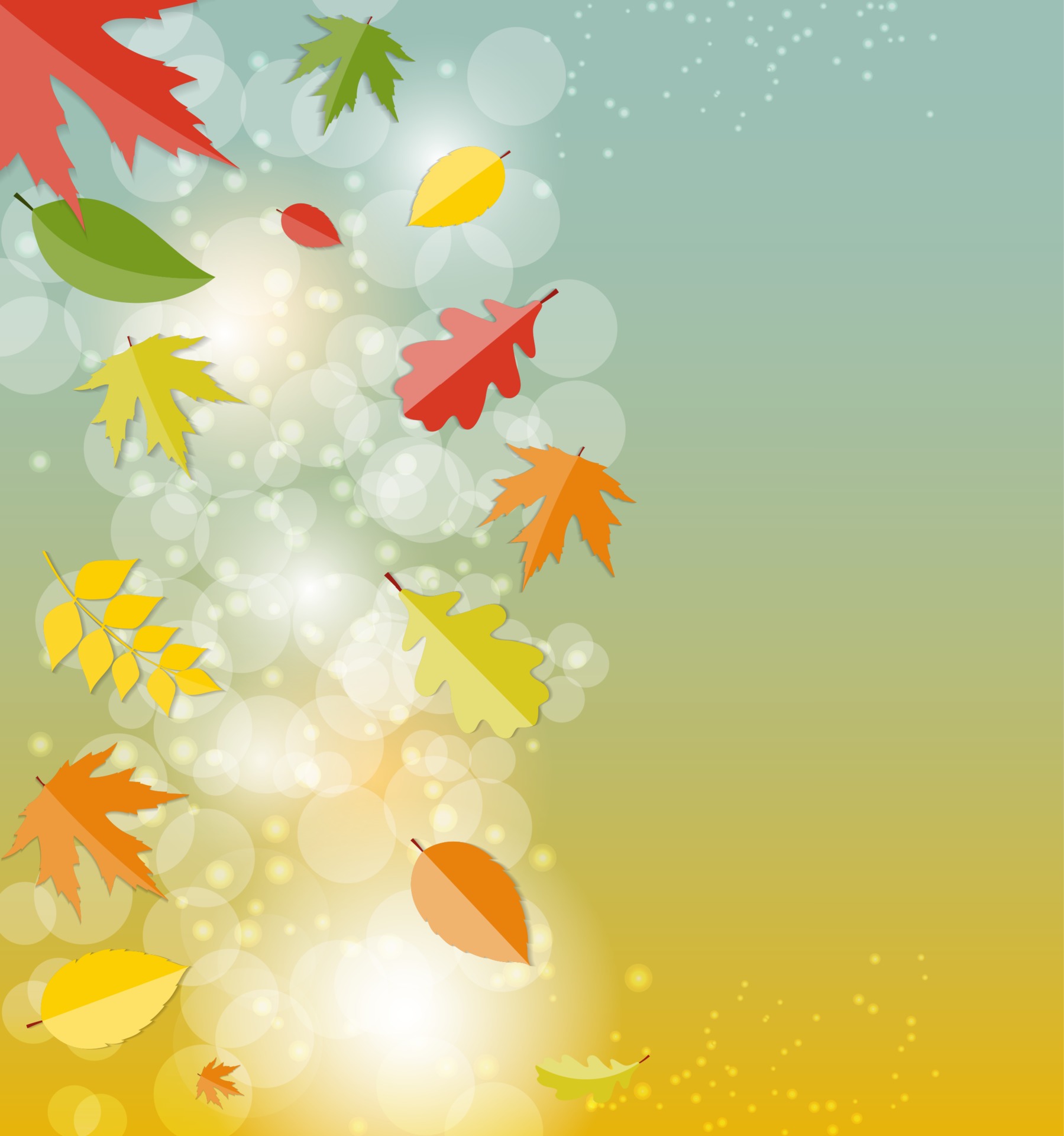 Shiny Autumn Natural Leaves Background. Vector Illustration 3366414 ...