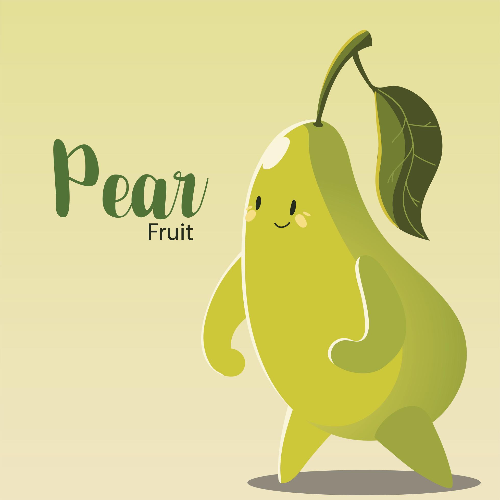 fruit kawaii cheerful face cartoon cute pear 3370409 Vector Art at Vecteezy