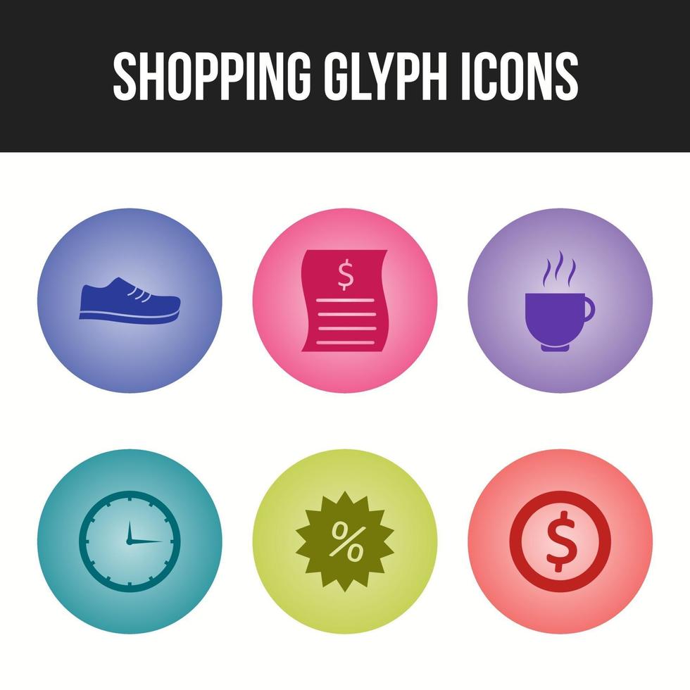Beautiful six shopping and business glyph icon set 3371843 Vector Art ...