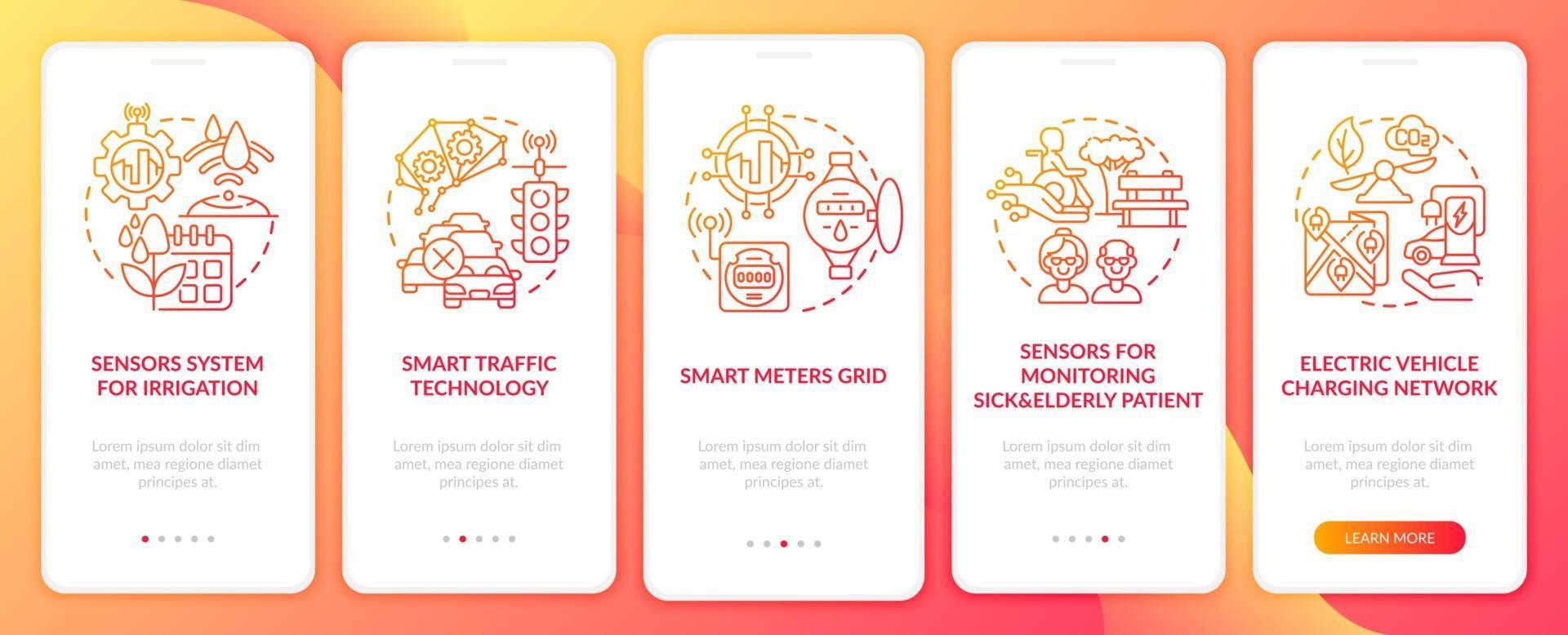Smart City Projects Gradient Red Onboarding Mobile App Page Screen 3377801 Vector Art At Vecteezy