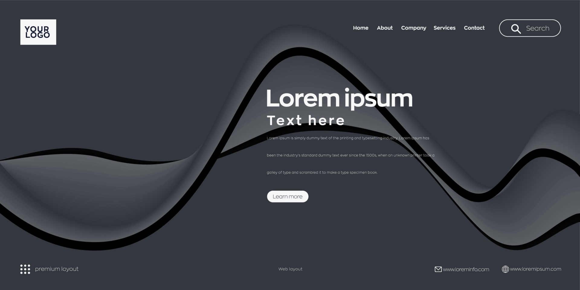 Landing page, Web header background with line wave 3378877 Vector Art ...