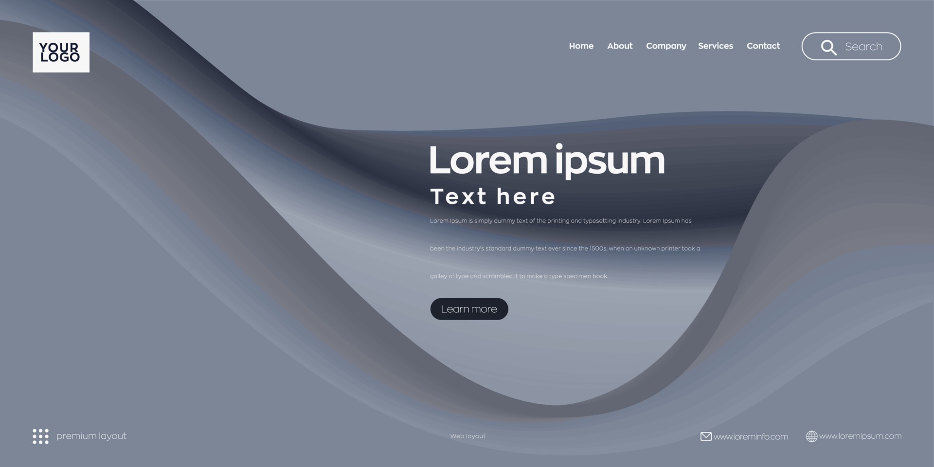 Landing page, Web header background with line wave 3378889 Vector Art ...