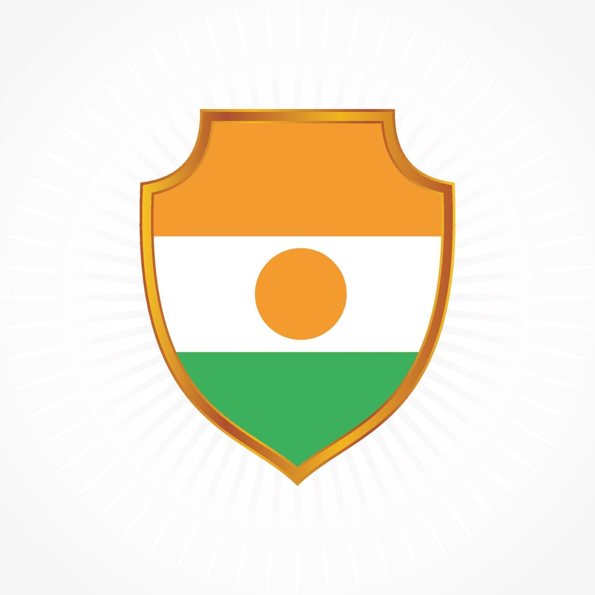 Niger flag vector with shield frame 3379205 Vector Art at Vecteezy