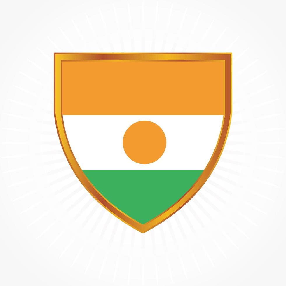 Niger flag vector with shield frame 3379222 Vector Art at Vecteezy