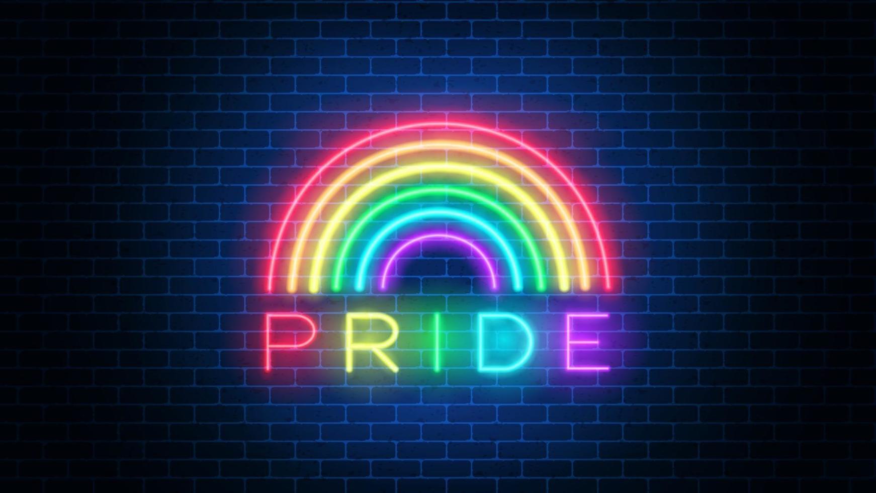 Lgbt Neon Rainbow Gay Pride Neon Logo Vector Illustration 3381361