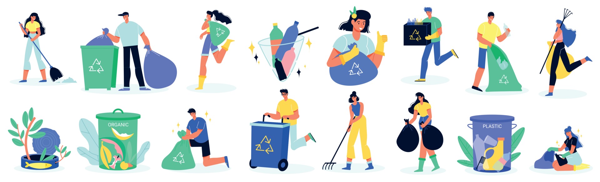 Garbage Sorting Set 3384912 Vector Art at Vecteezy