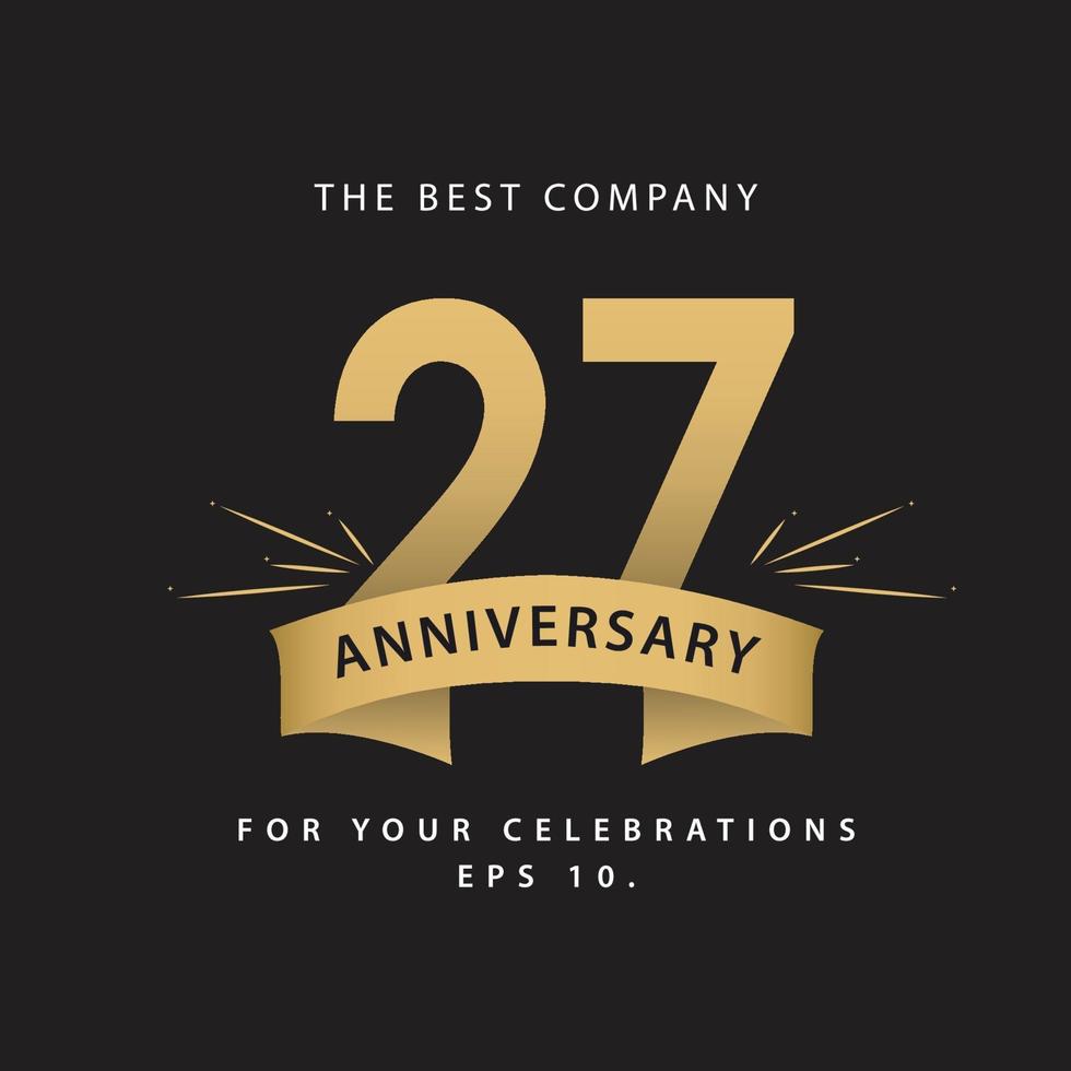 27 Years Anniversary Celebration Vector Template Design Illustration ...