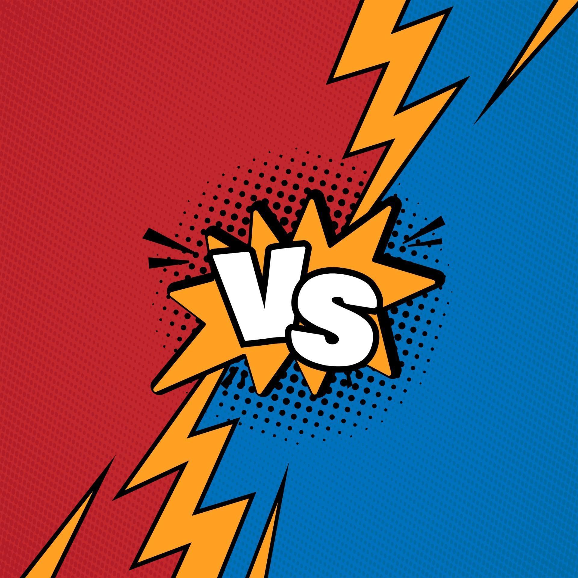 Versus Vs Letters Fight Background In Flat Comics Style Design 3395709