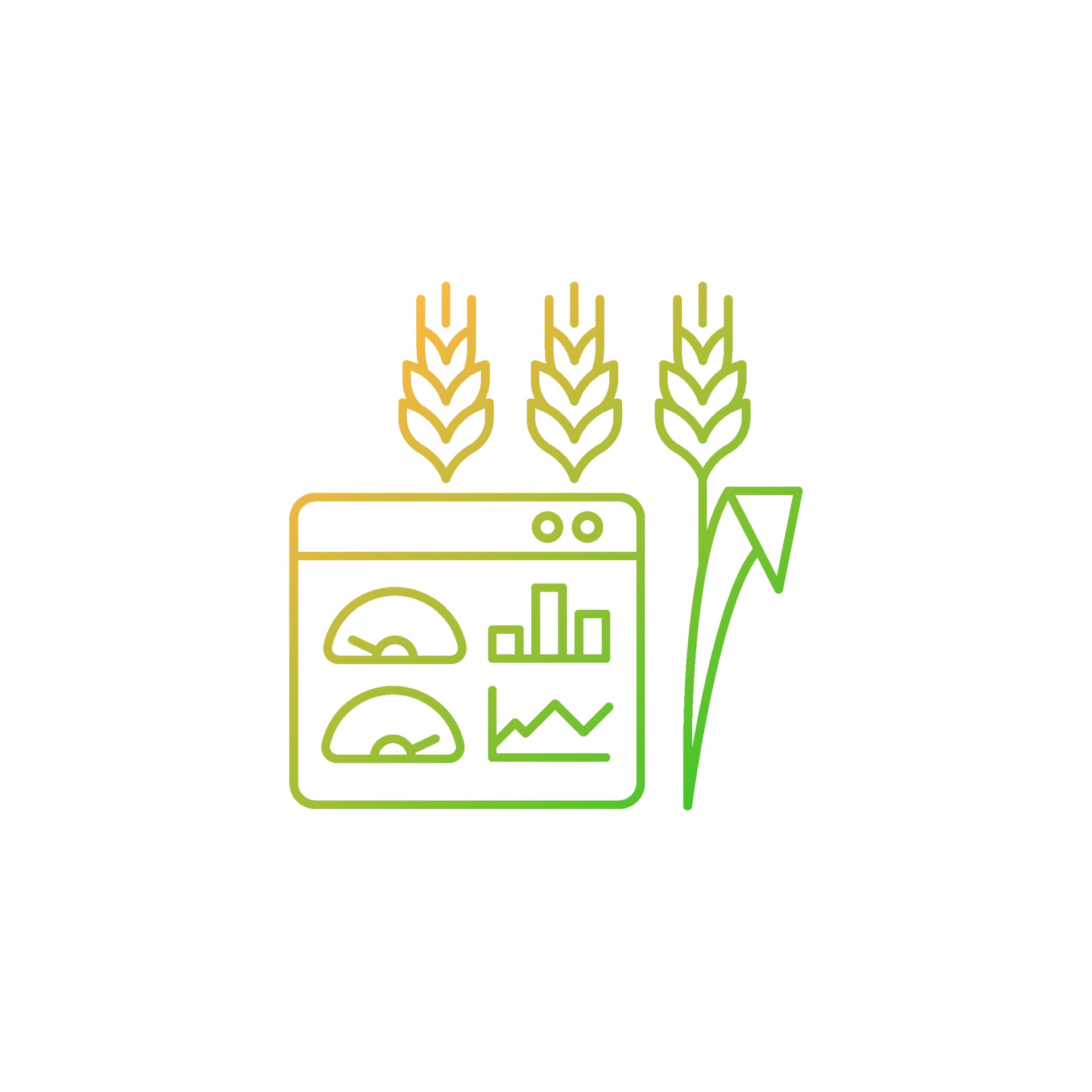 Crop and soil monitoring and management gradient linear vector icon ... Crop and soil monitoring and management gradient linear vector icon ...