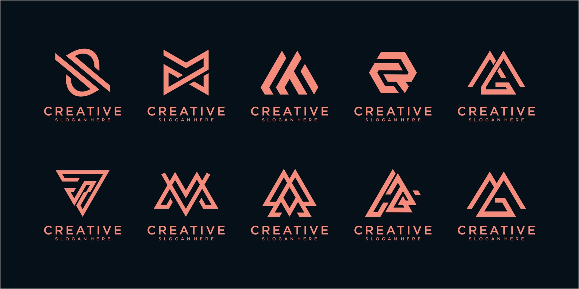 Set Of Monogram Logo Design Inspiration Monogram Logo Design Template 3405675 Vector Art At