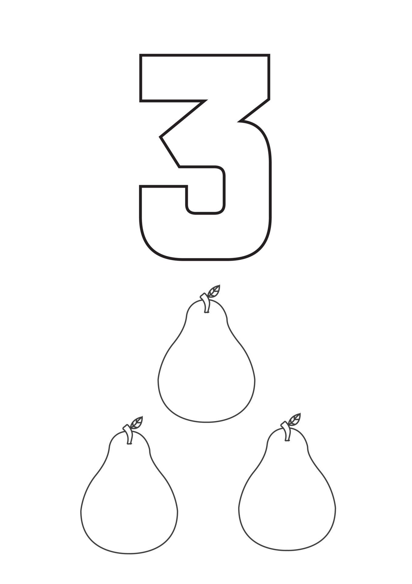 Numbers Coloring Fruits Preschool Education 3405793 Vector Art at Vecteezy