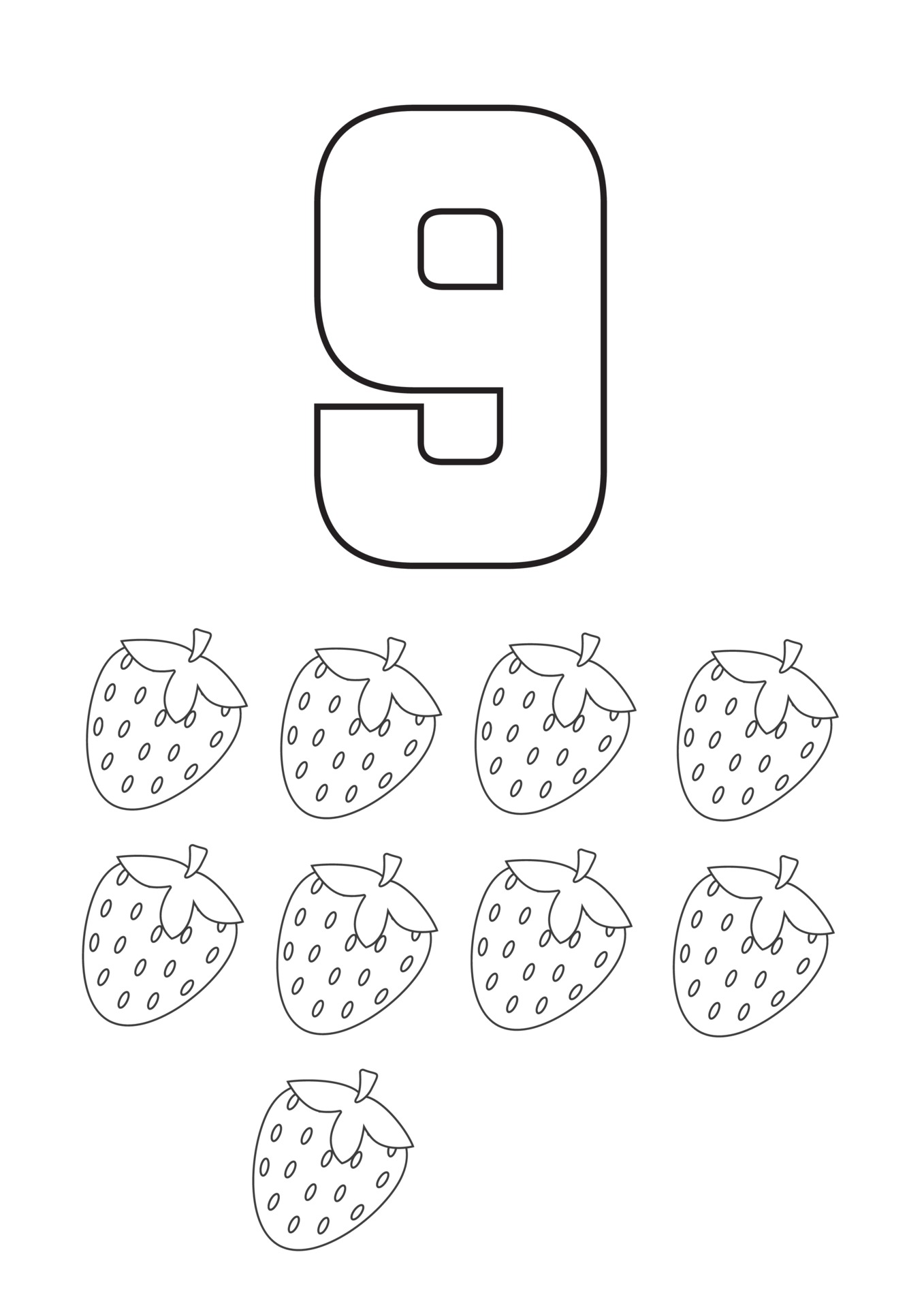 Numbers Coloring Fruits Preschool Education 3405796 Vector Art at Vecteezy