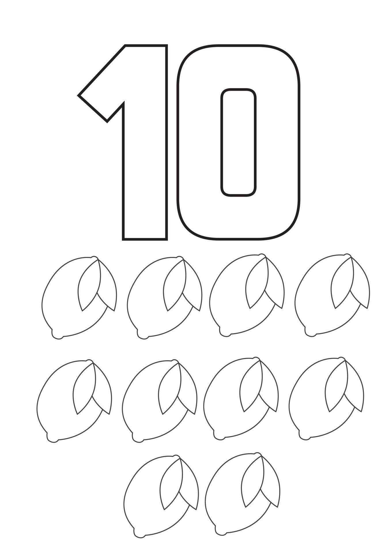 Numbers Coloring Fruits Preschool Education 3405805 Vector Art at Vecteezy