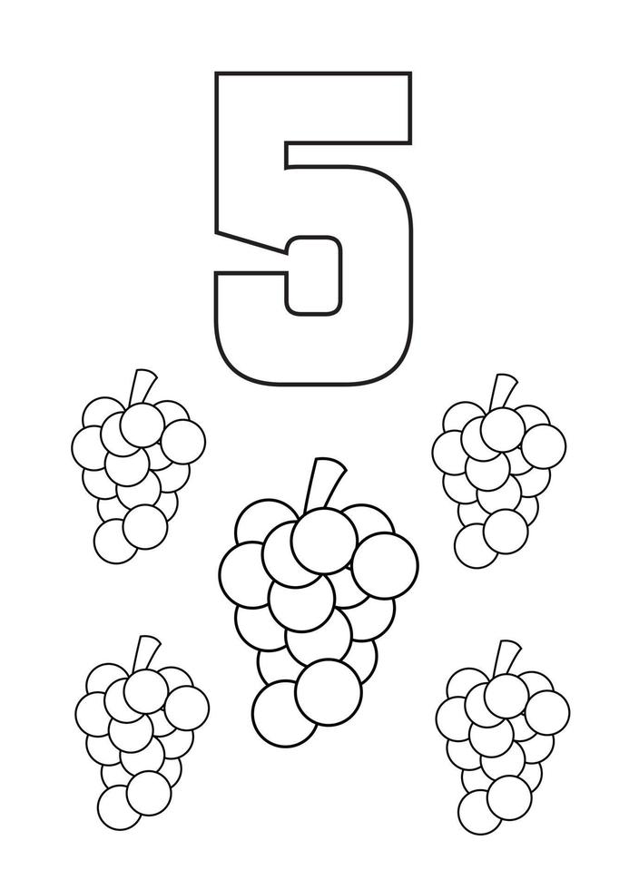 Numbers Coloring Fruits Preschool Education 3405813 Vector Art at Vecteezy