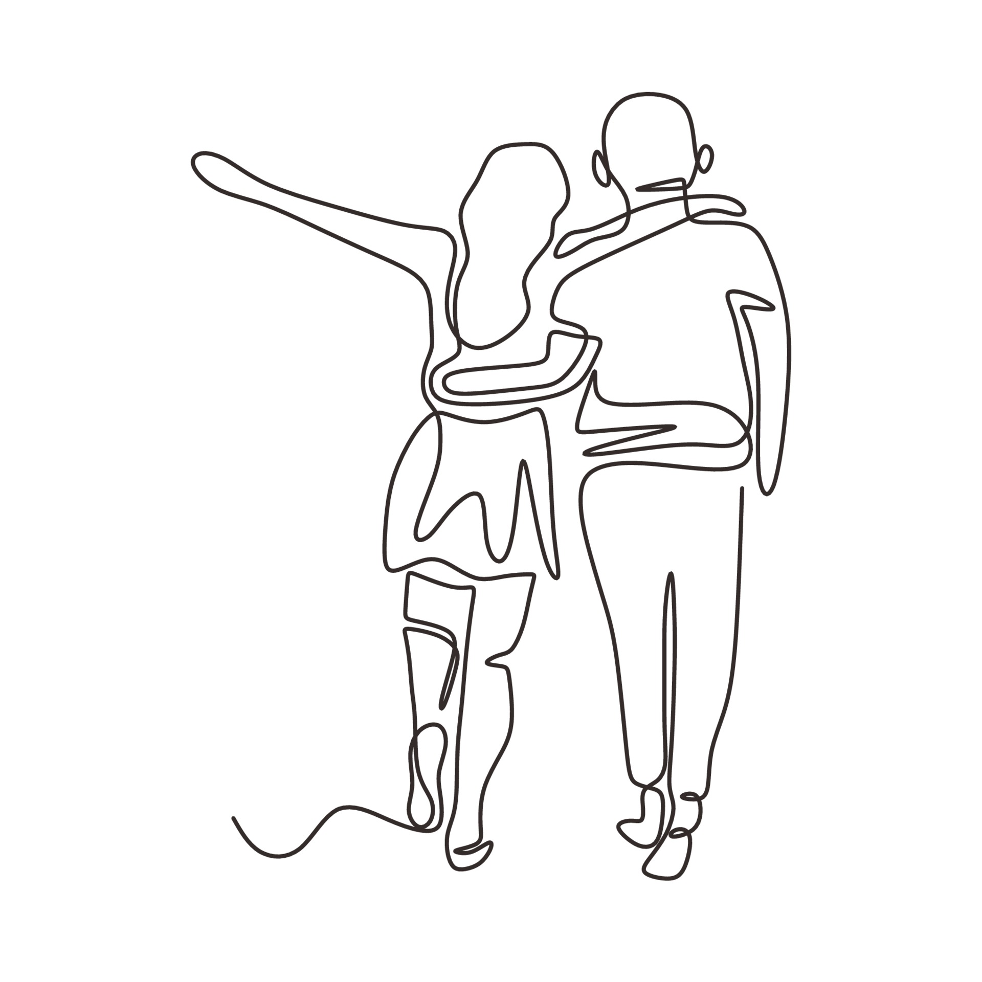 Continuous one line drawing of couple walking. 3410033 Vector Art at ... Continuous one line drawing of couple walking. 3410033 Vector Art at ...