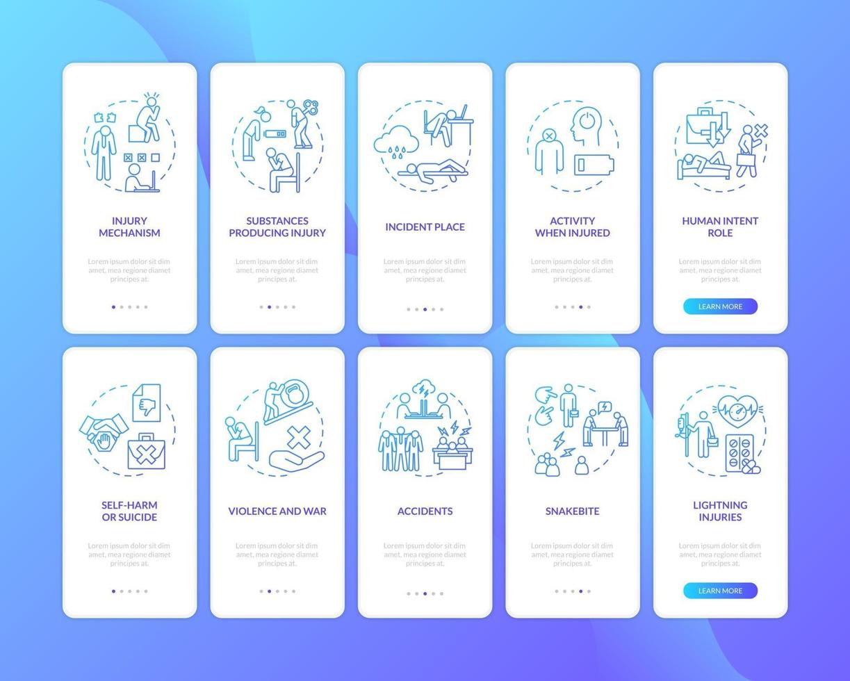 Burnout Onboarding Mobile App Page Screen With Concepts 3414589 Vector
