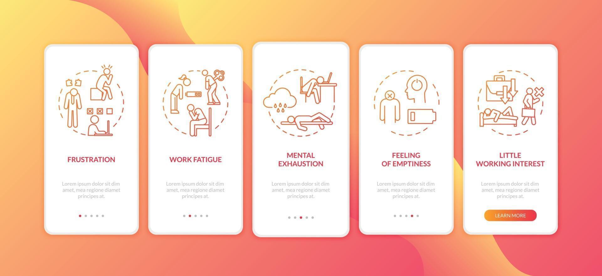 Burnout Onboarding Mobile App Page Screen With Concepts 3414593 Vector