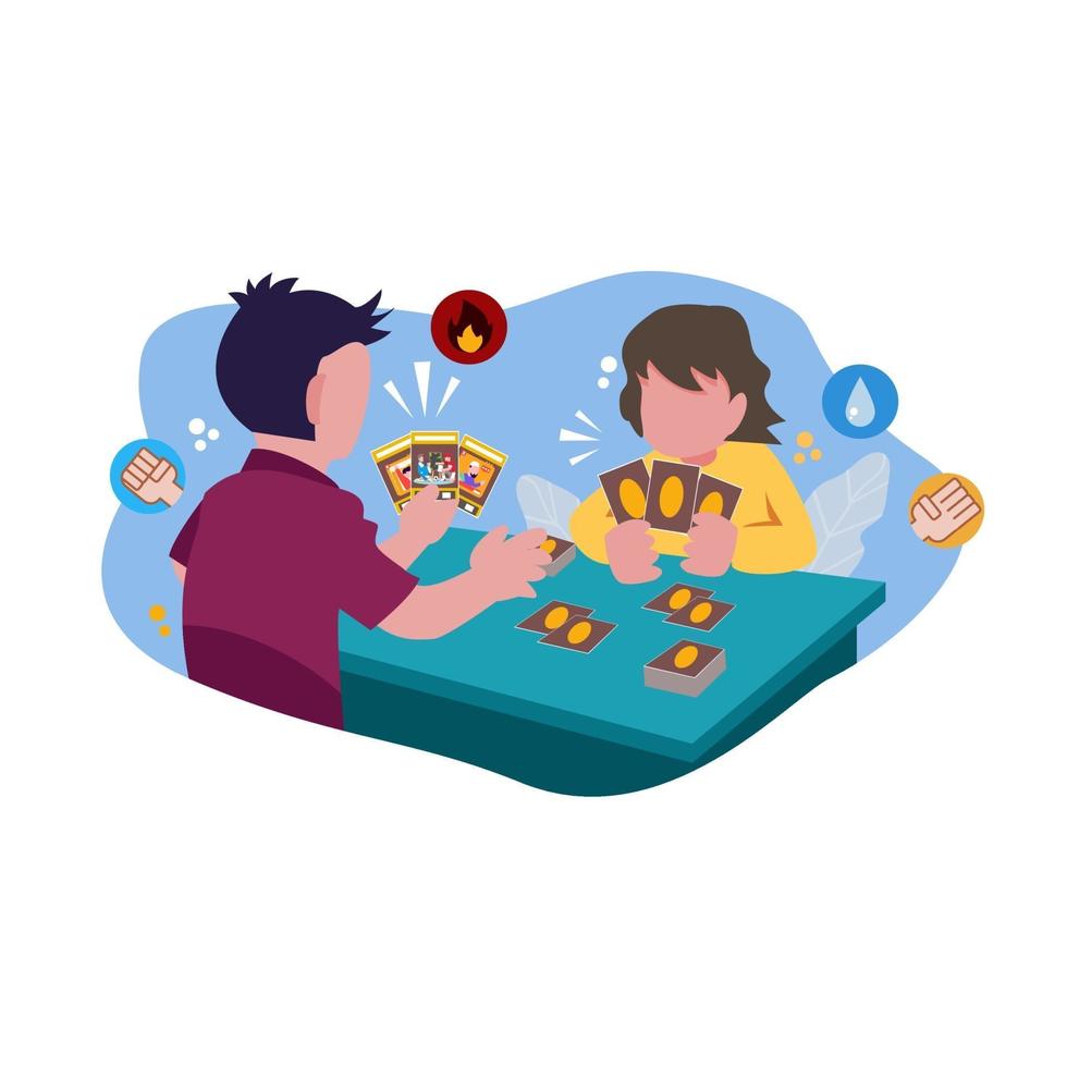 Niños Jugando A Las Cartas Clipart