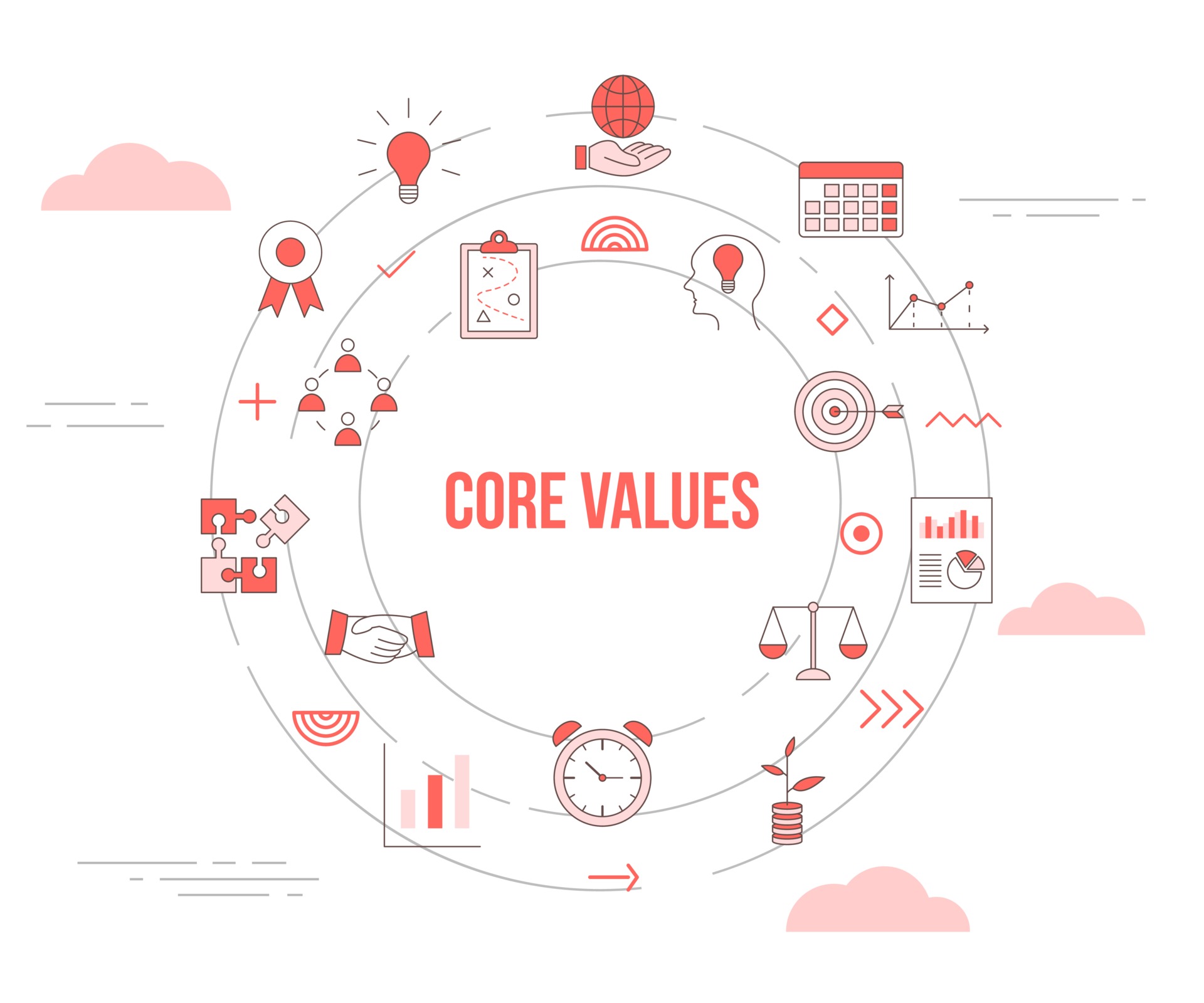 core values concept with icon set template banner 3415647 Vector Art at ...