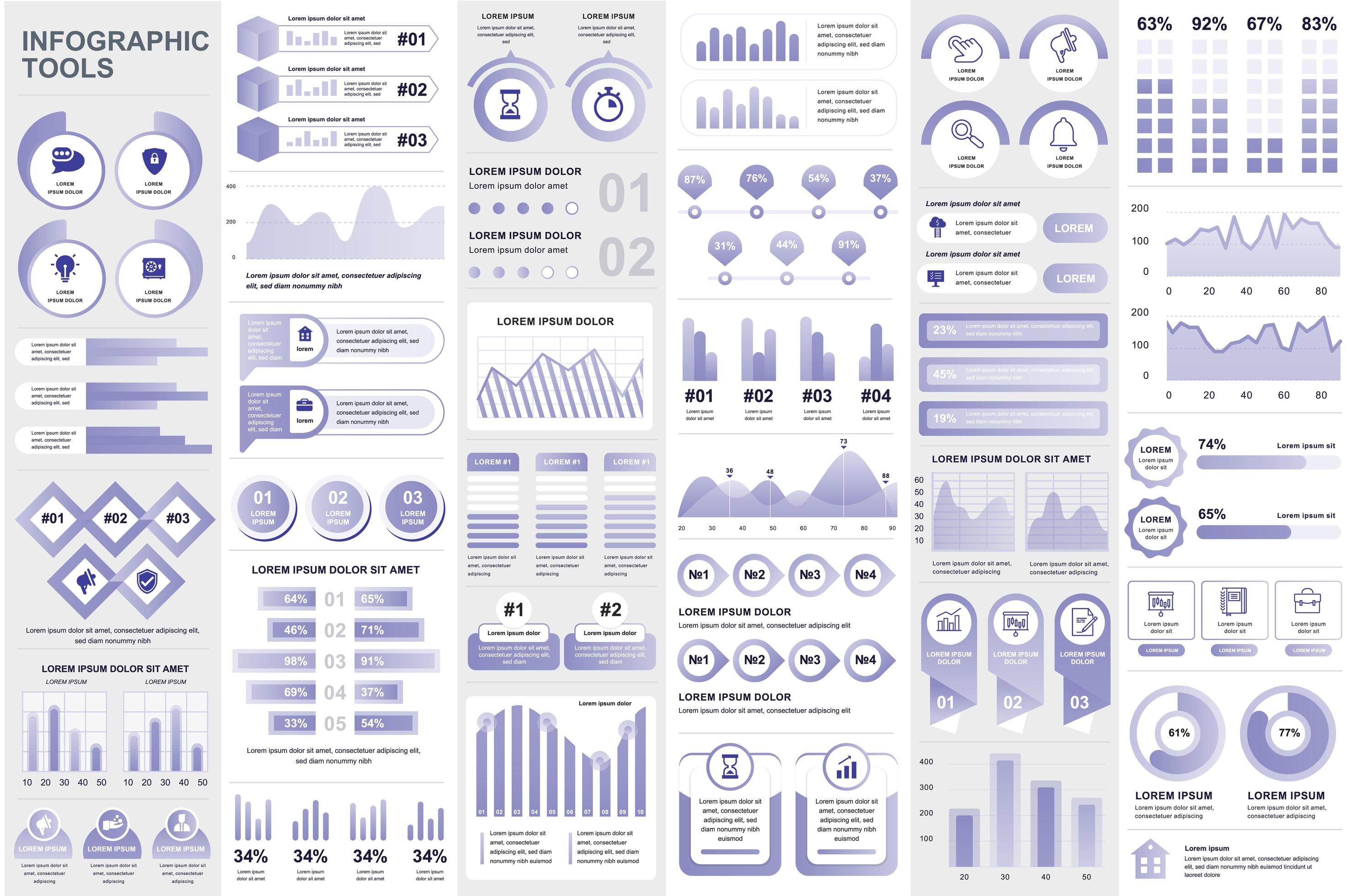 Infographic elements data visualization vector design template 3417674 ...