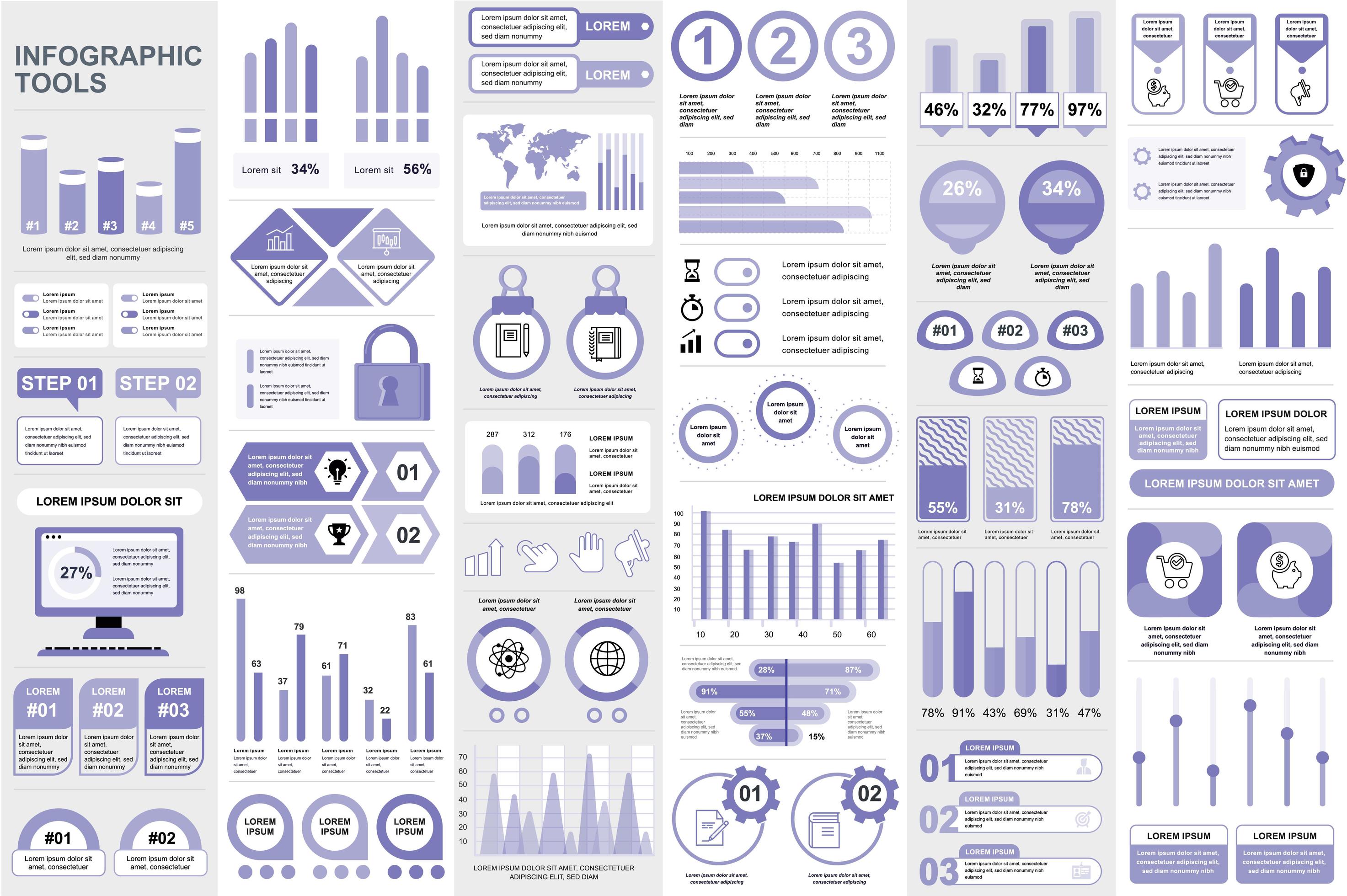 Infographic elements data visualization vector design template 3417684 ...